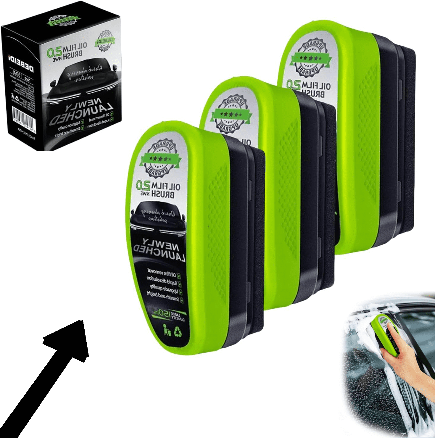 Jetdryshop Glass Cleaner, Car Windshield Cleaning Brush, Oil Film ...