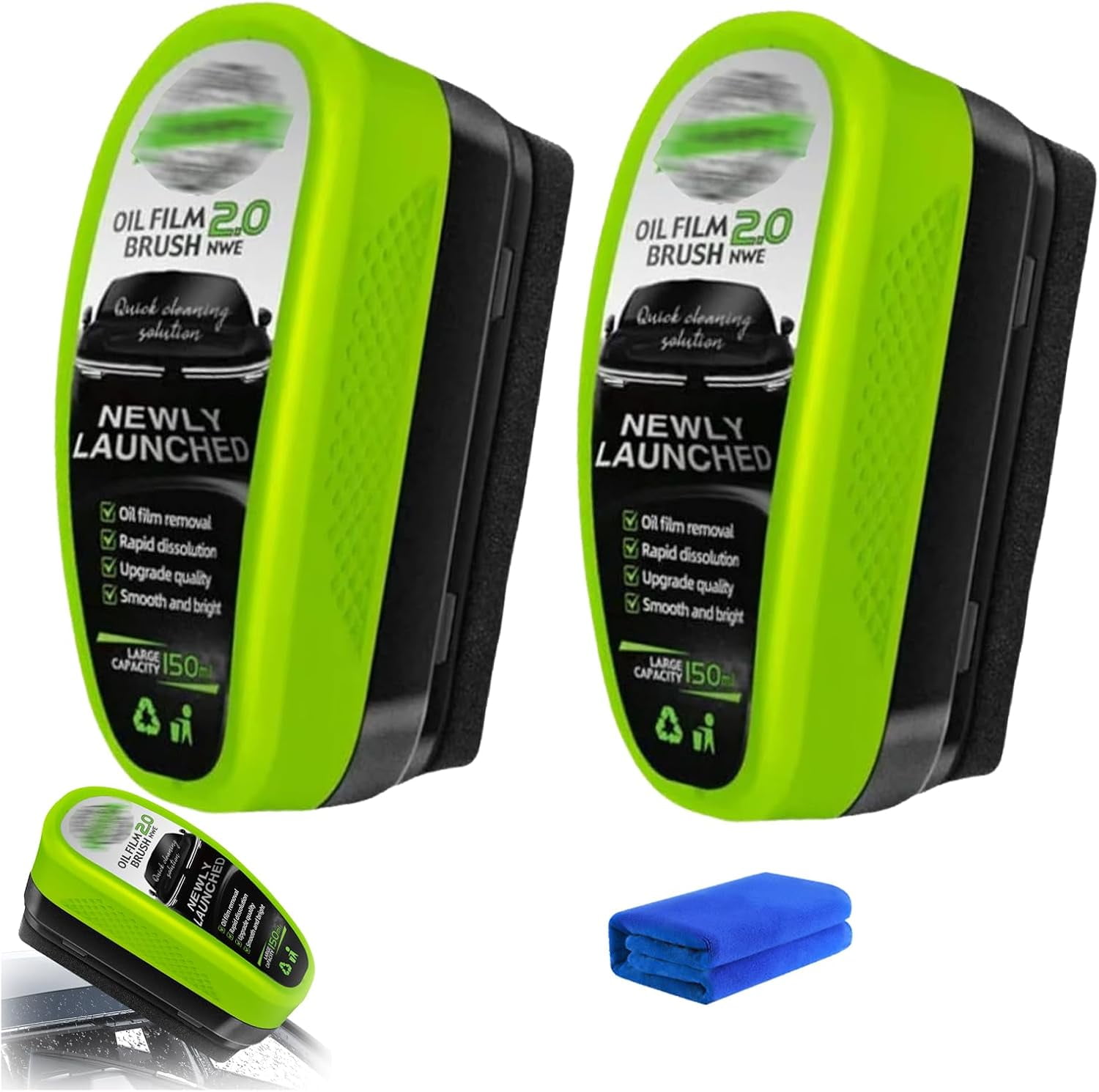 Jetdryshop Glass Cleaner, Oil Film Cleaning Brush for Car Windows ...