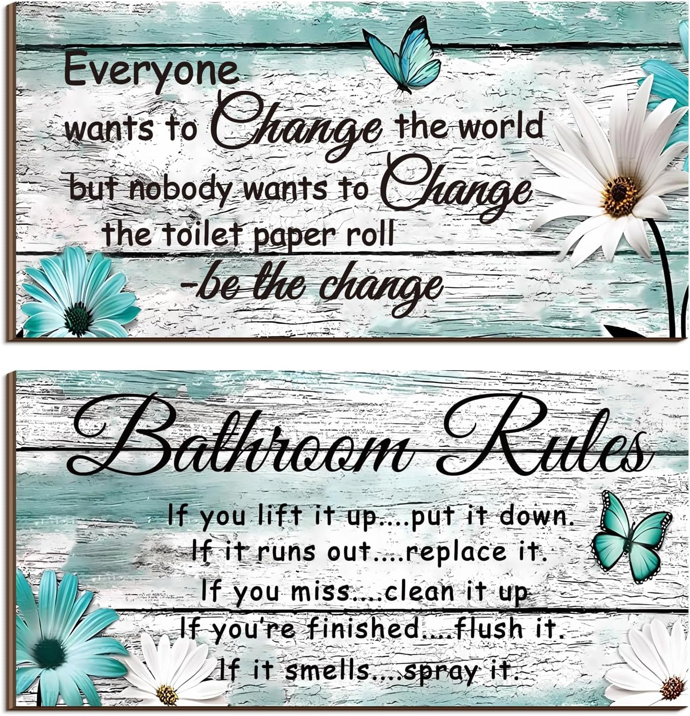 Jetec 2 Pieces Funny Bathroom Signs Bathroom Wall Decor Toilet Wall ...