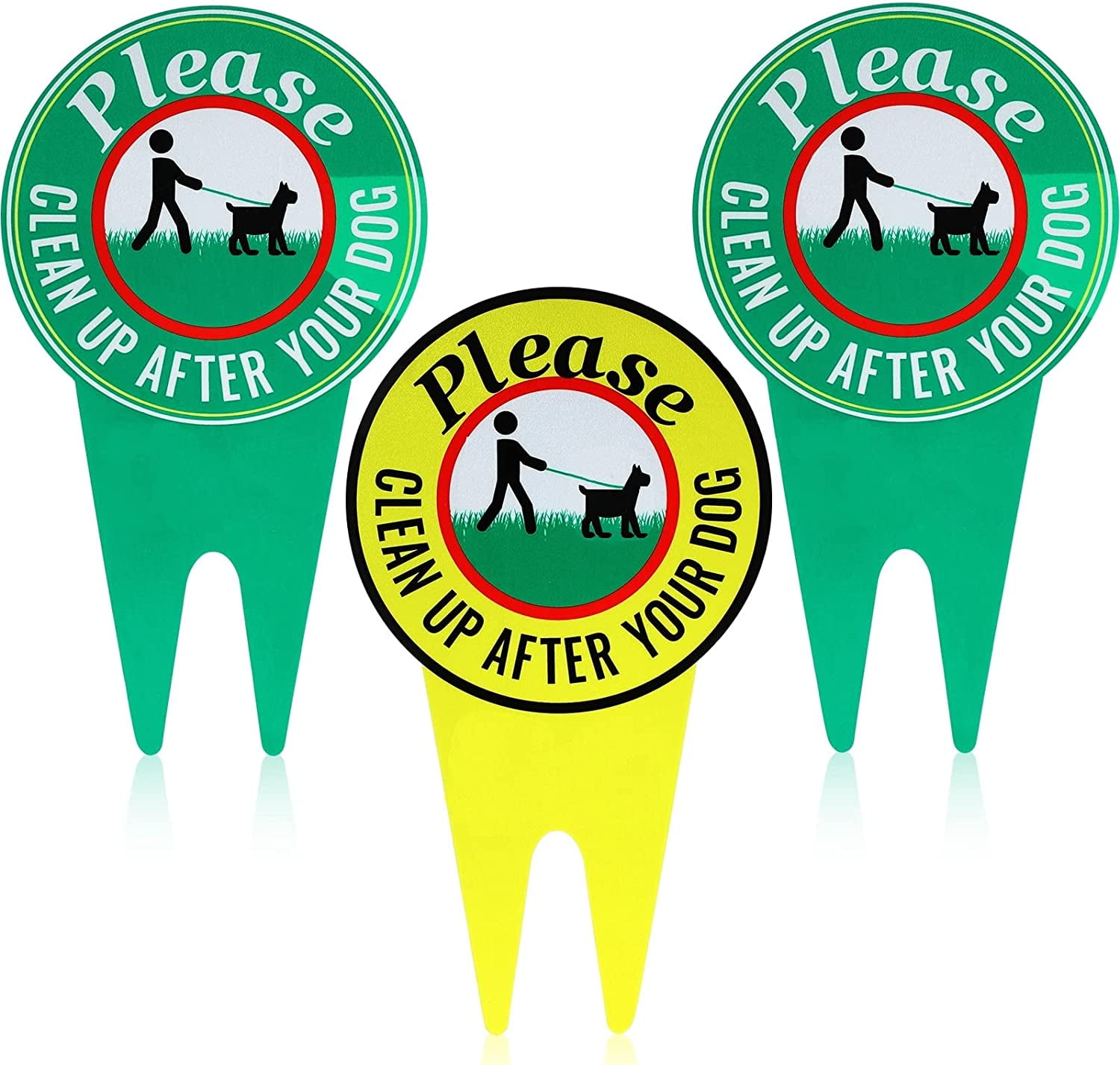 Jetec 3 Pieces Pick Up After Your Dog Sign Clean Up After Your Dog Sign ...