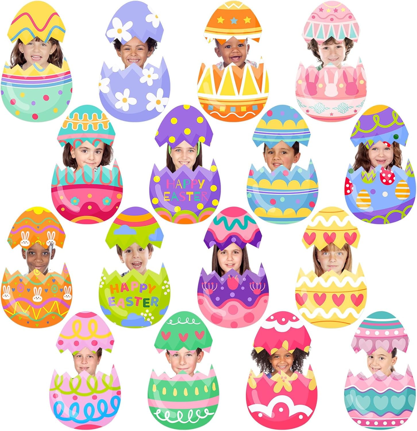 Jetec 48 Pcs Easter Egg Cutouts Easter Party Cutouts Spring Theme Paper ...
