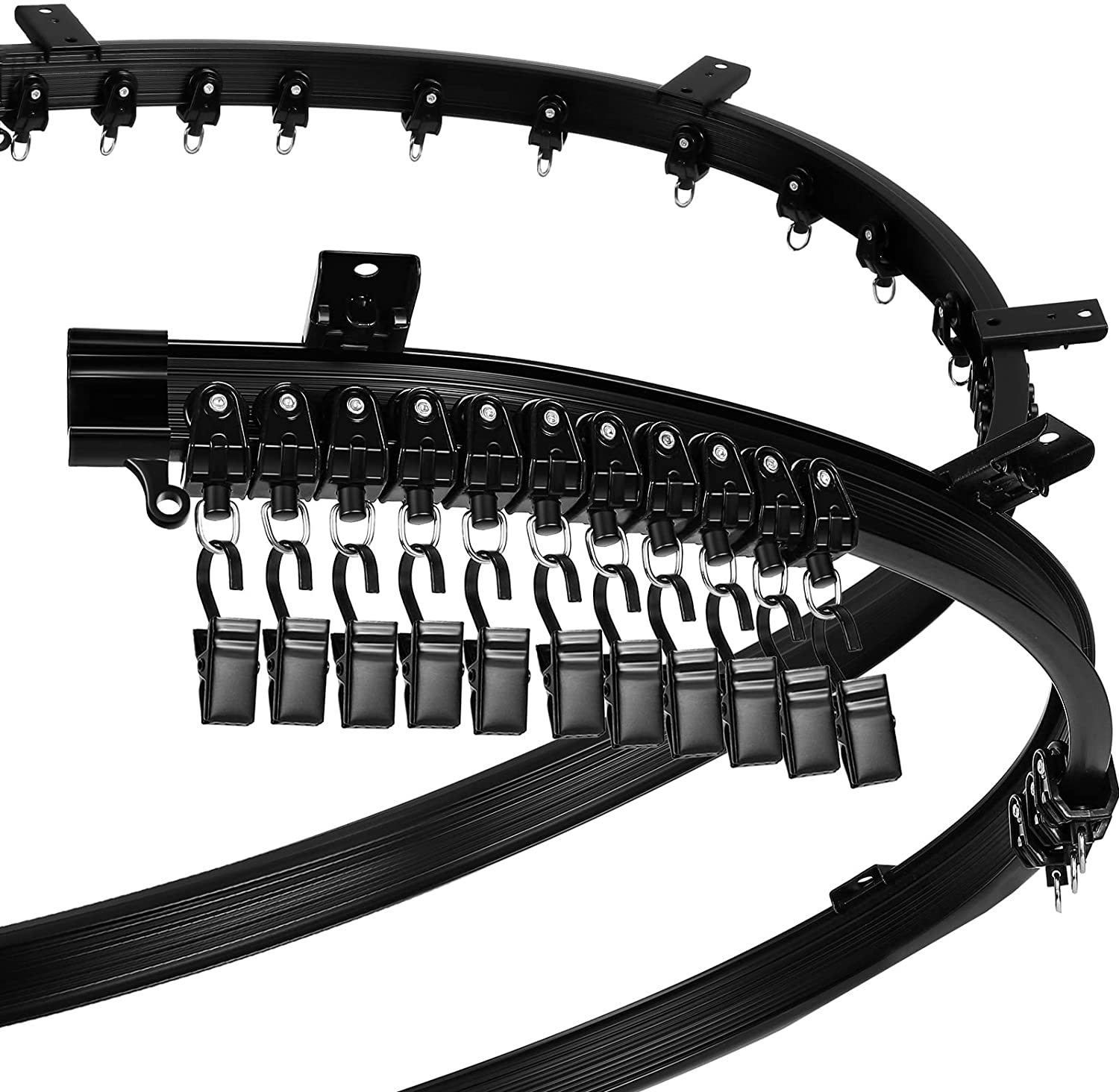 Jetec Curved Ceiling Curtain Track 10 m/ 32.8 ft Bendable Mount for ...