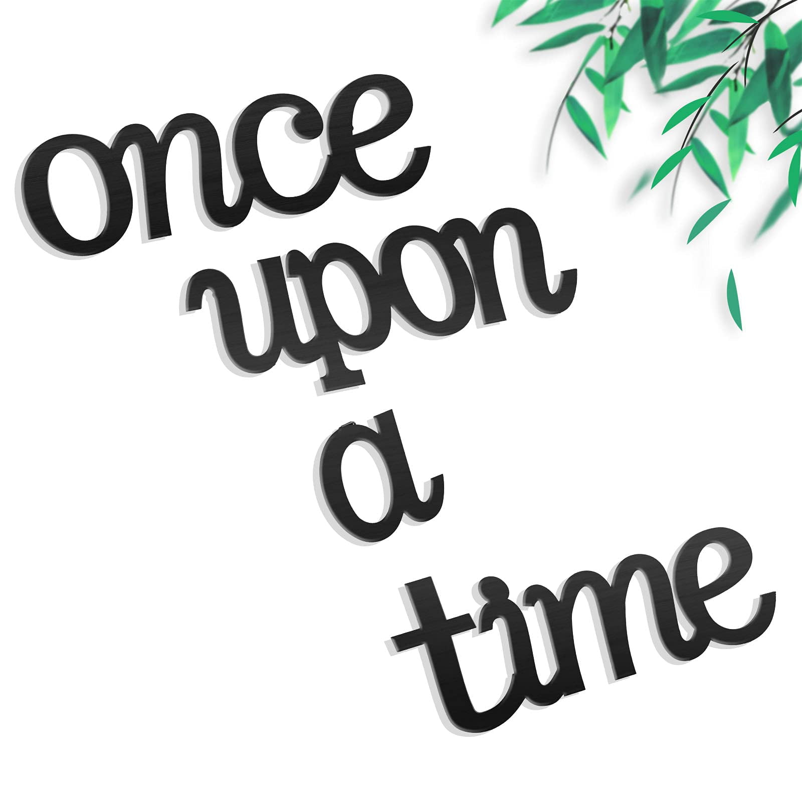 Jetec Once Upon a Time Sign Nursery Decor Wall Decal Wood Words Wall ...