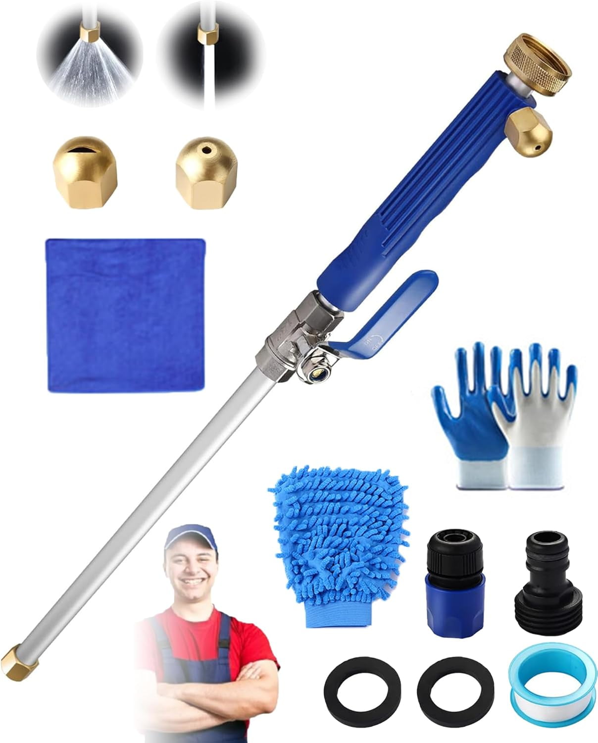 Jetflux Pressure Washer, Upgraded Jet Nozzle High Pressure Hose Nozzle ...