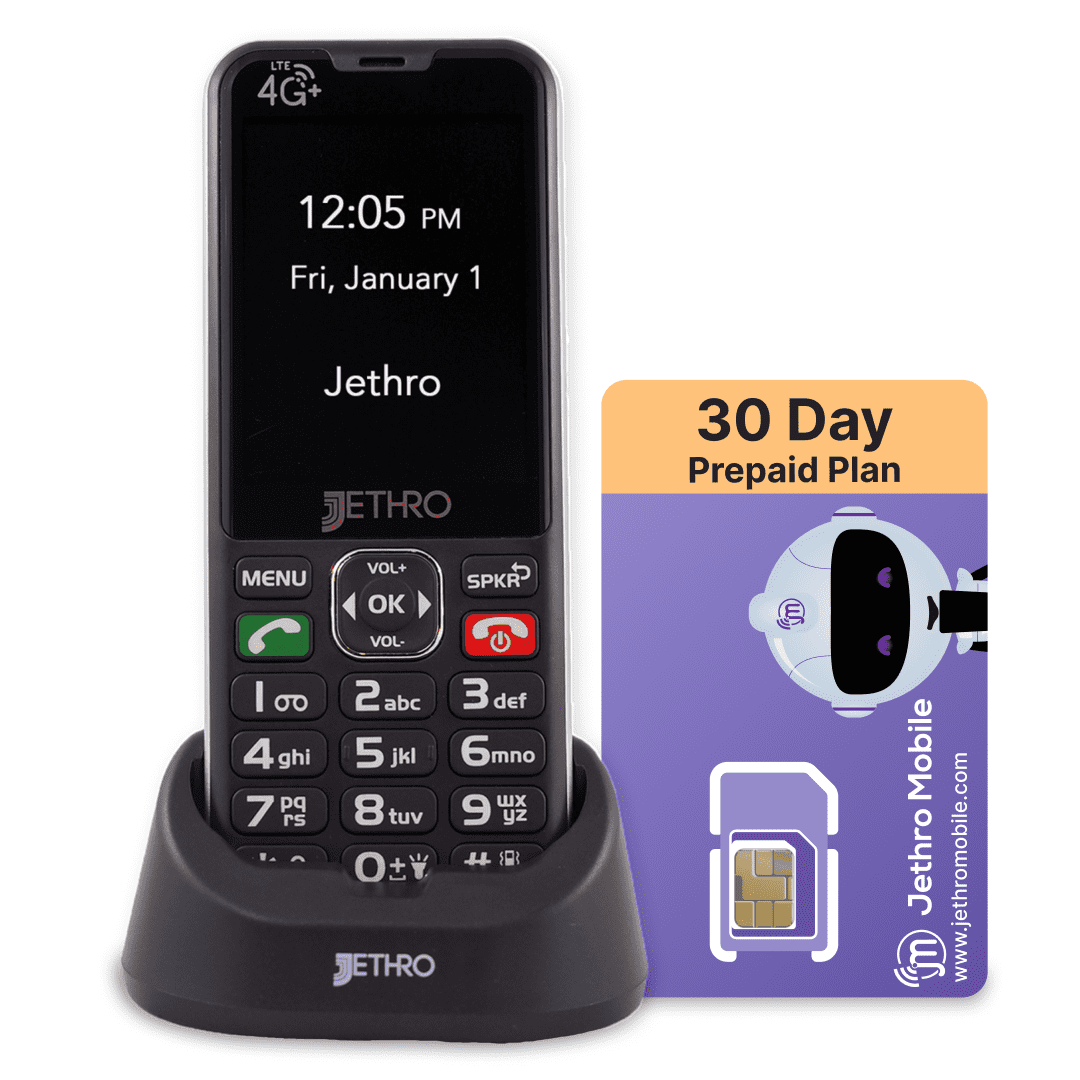 Jethro SC490 4G Cell Phone for Seniors with 30 Day Jethro Mobile Plan ...