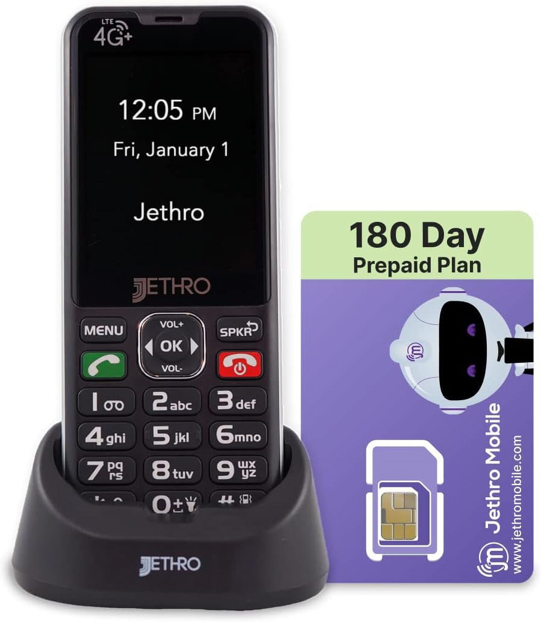 Jethro SC490 4G LTE Big Button Cell Phone for Seniors and Kids, Easy to ...