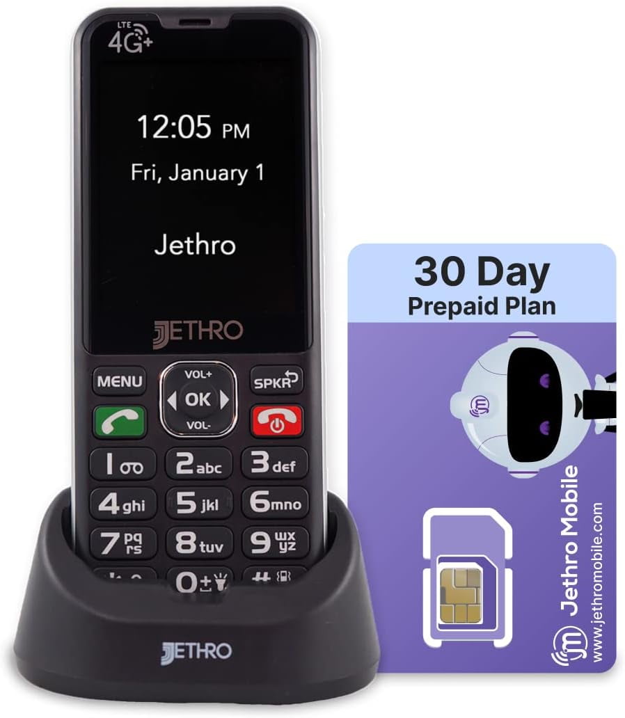 Jethro SC490 4G LTE Big Button Cell Phone for Seniors and Kids, Easy to ...