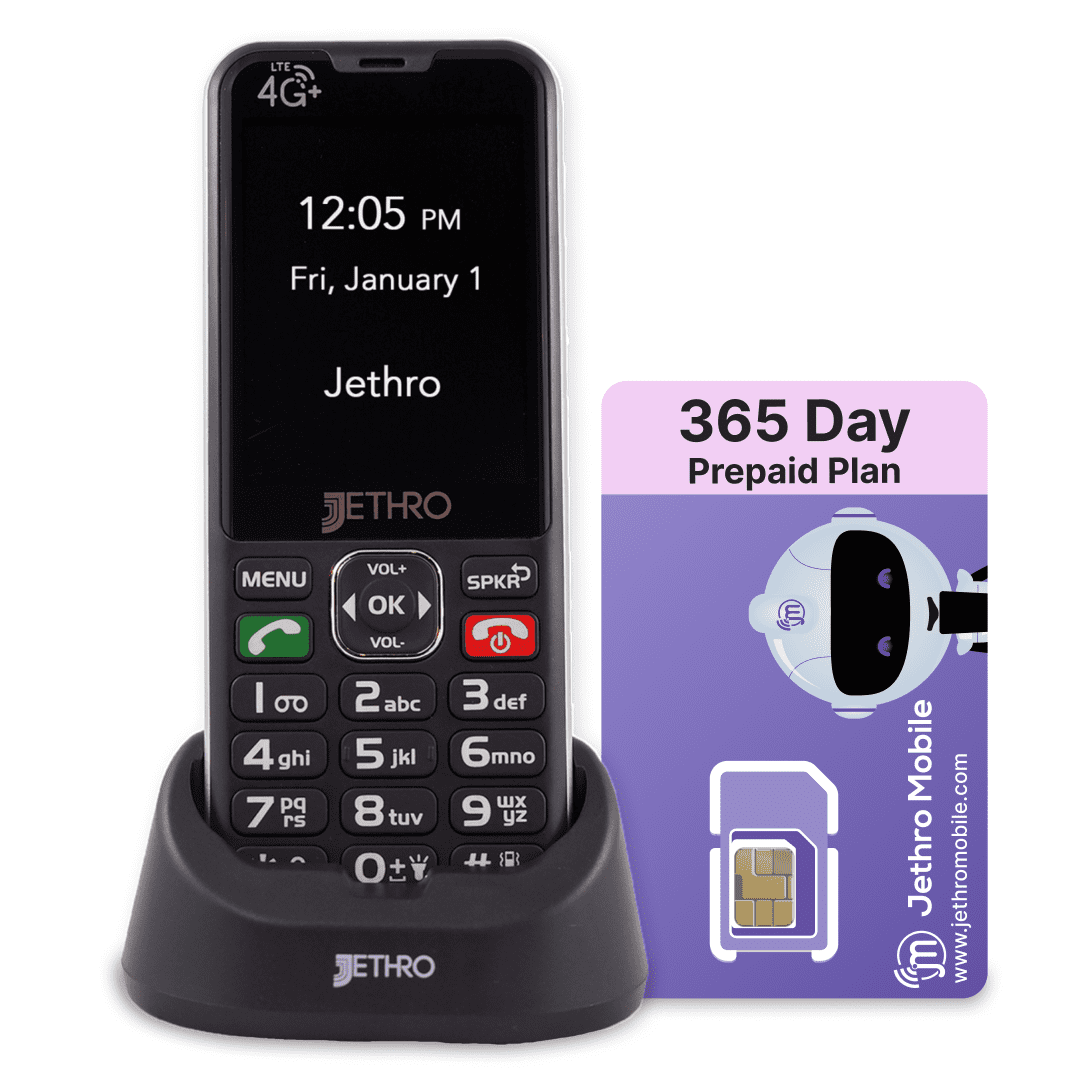 Jethro SC490 4G Unlocked Cell Phone - 1 Year Unlimited Talk & Text, 8GB ...