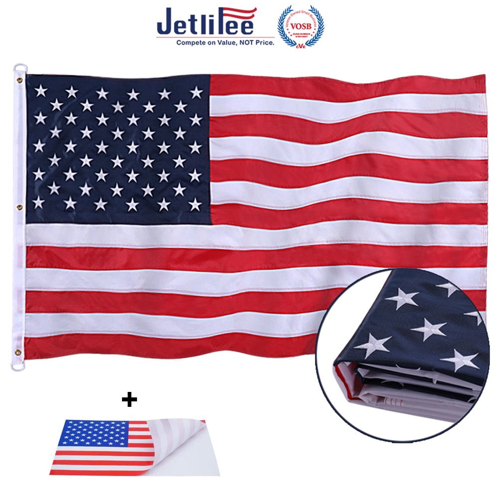 Jetlifee - 10x15 Ft US Flag 420D Polyester American Flag - Embroidered ...