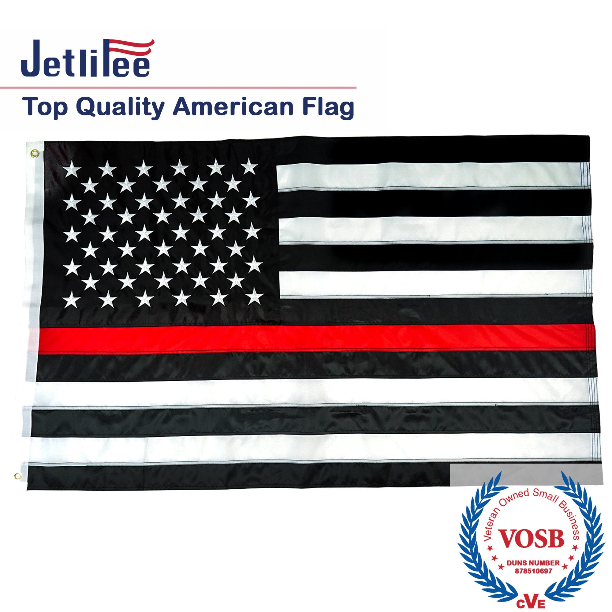 Jetlifee Black and Red American Flag (Thin Red Line) 3x5 ft ...
