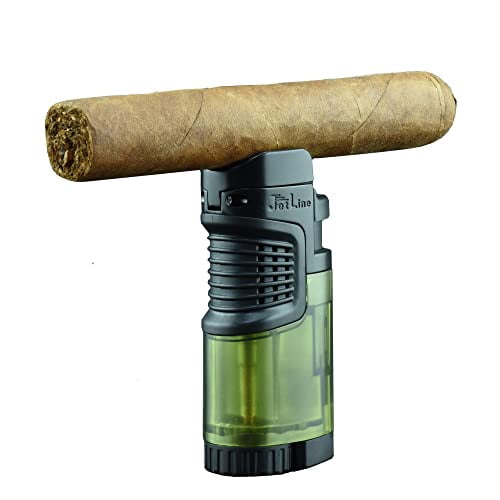 Jetline Fatboy Green Triple Jet Flame Lighter with Cigar Rest and Punch ...