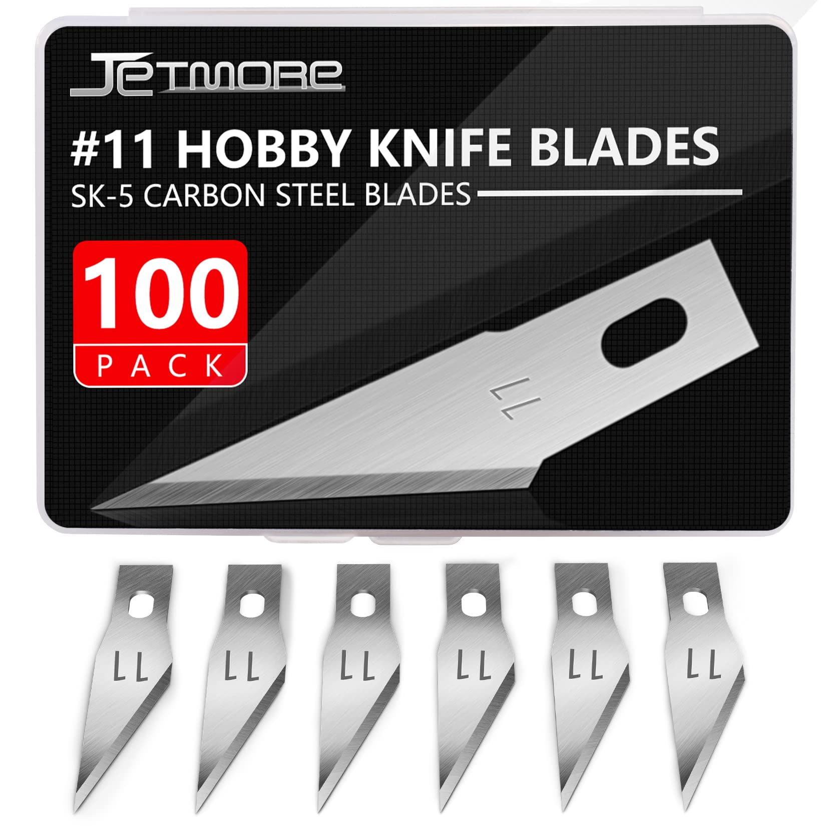 Jetmore 100 Pack Exacto Knife Blades, Exacto Blades 11, Hobby Knife ...