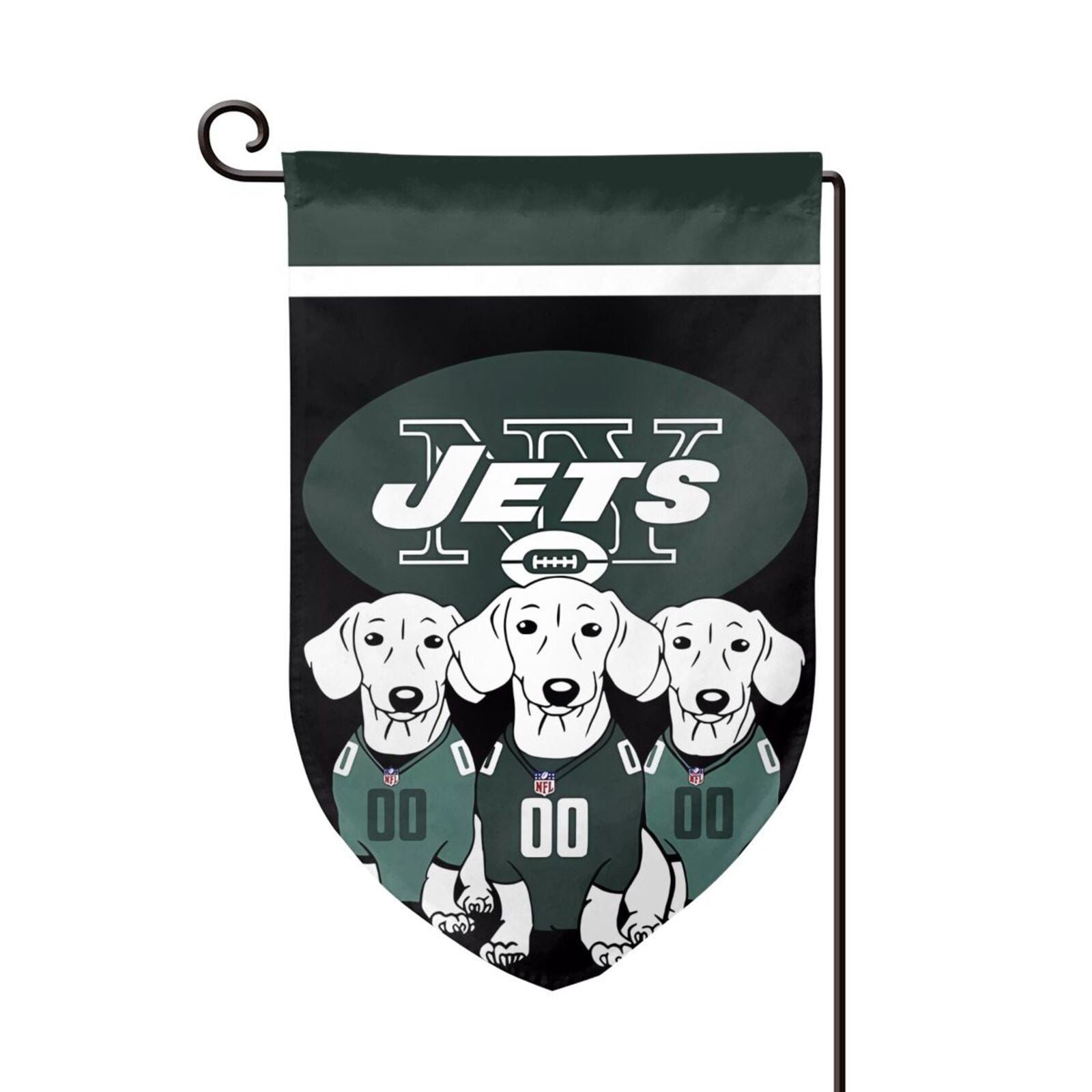 Jets Football Fans Double Sided Garden Banner flags Sharp Corner Fillet ...