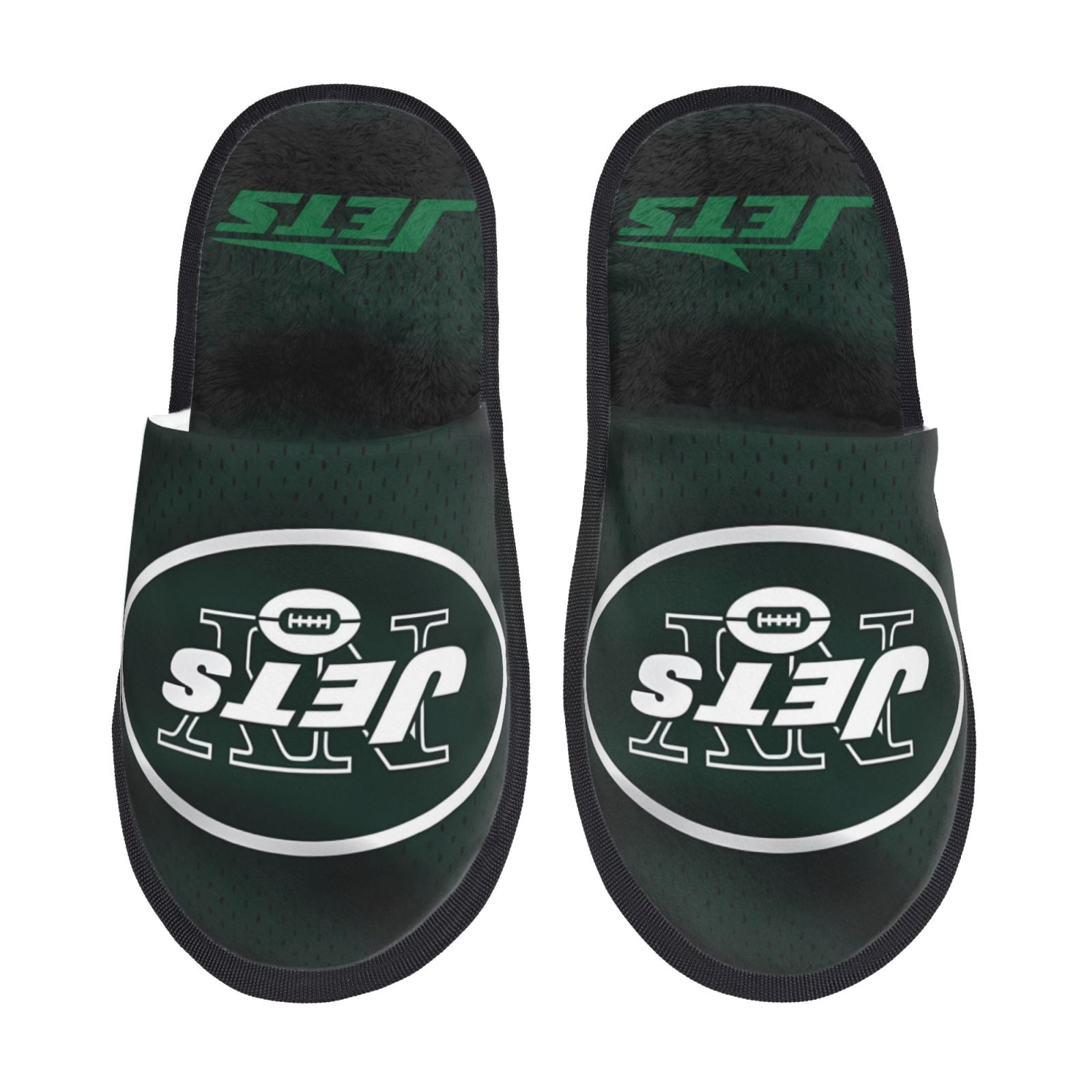 Jets Football Team Themed Custom Plush Slippers, Soft and Warm Indoor ...
