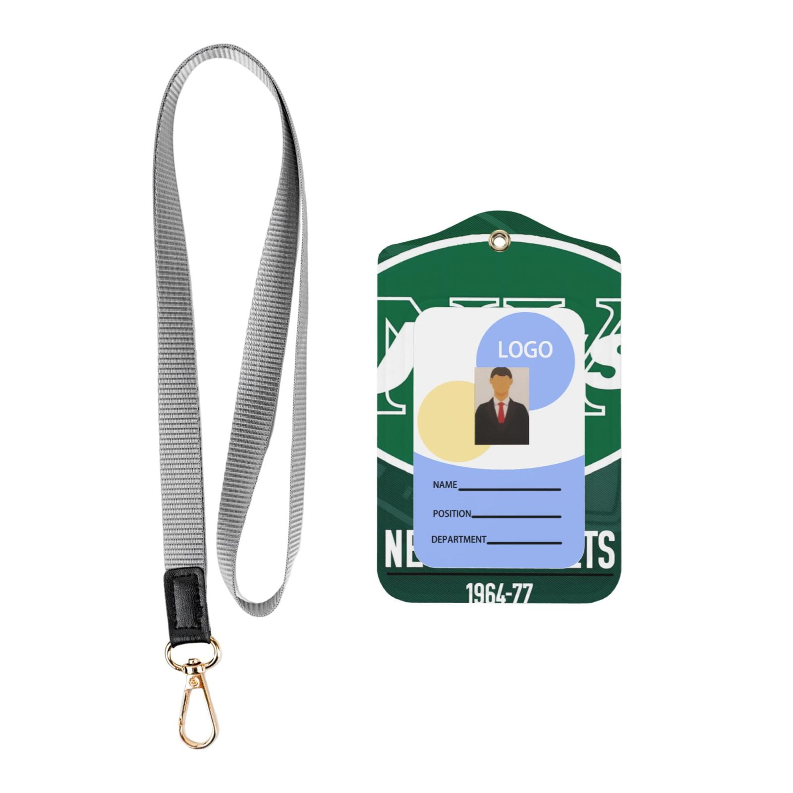 Jets Hard Plastic ID Card Holder with Clear Window for Office School ID ...