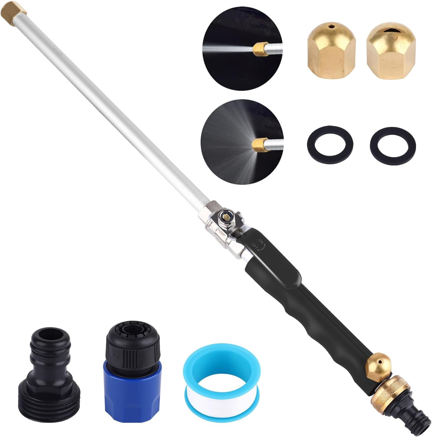 Jetsono Pressure Washer for Garden Hose Hydro Jet Nozzle 2-in-1 High ...