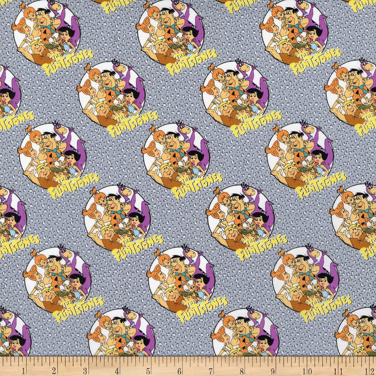 Jetsons Flintstones Stone Age Family Fabric, Grey Yard - Walmart.com