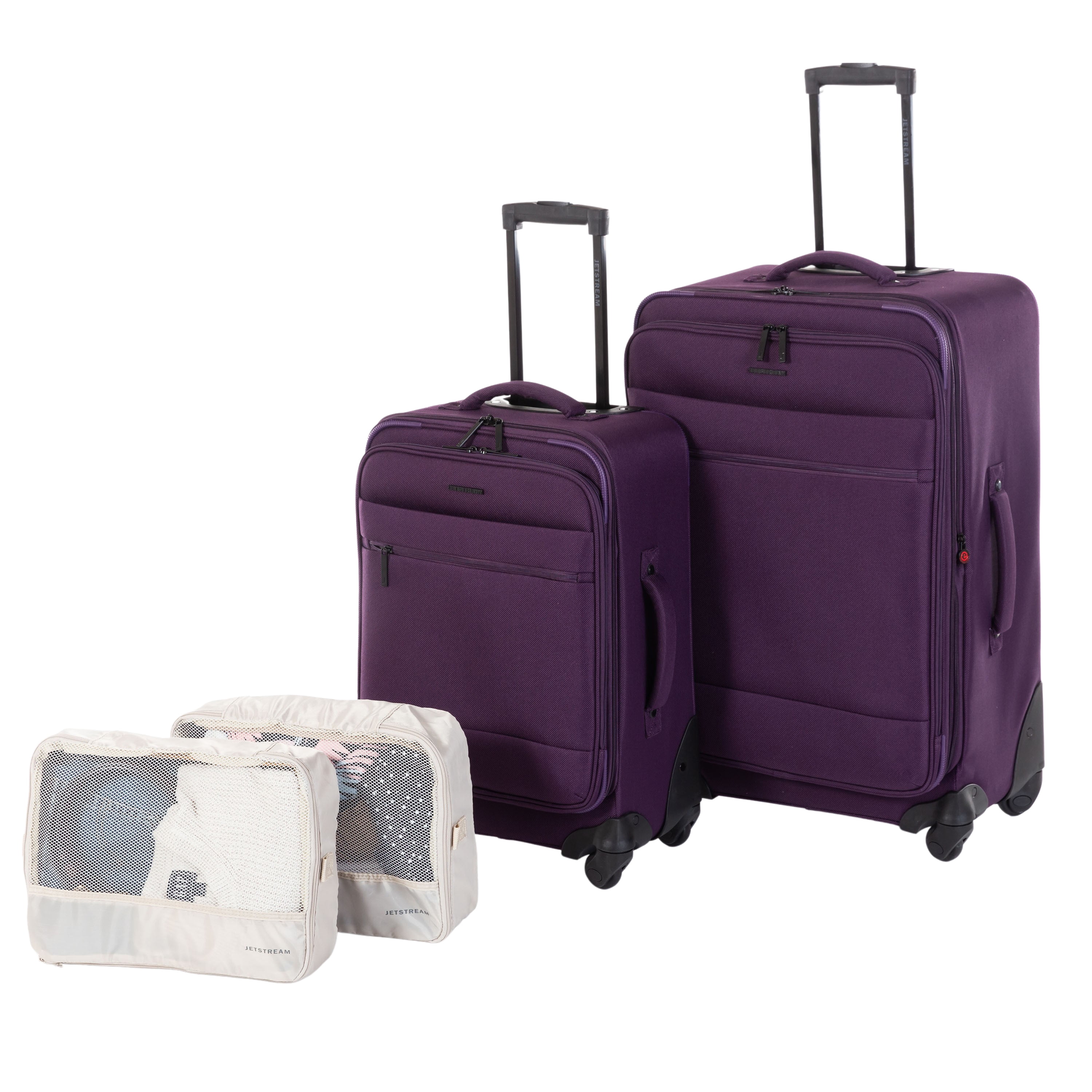 Jetstream 4 Piece Luggage Set with Wheels: 25" Suitcase, Carry On ...