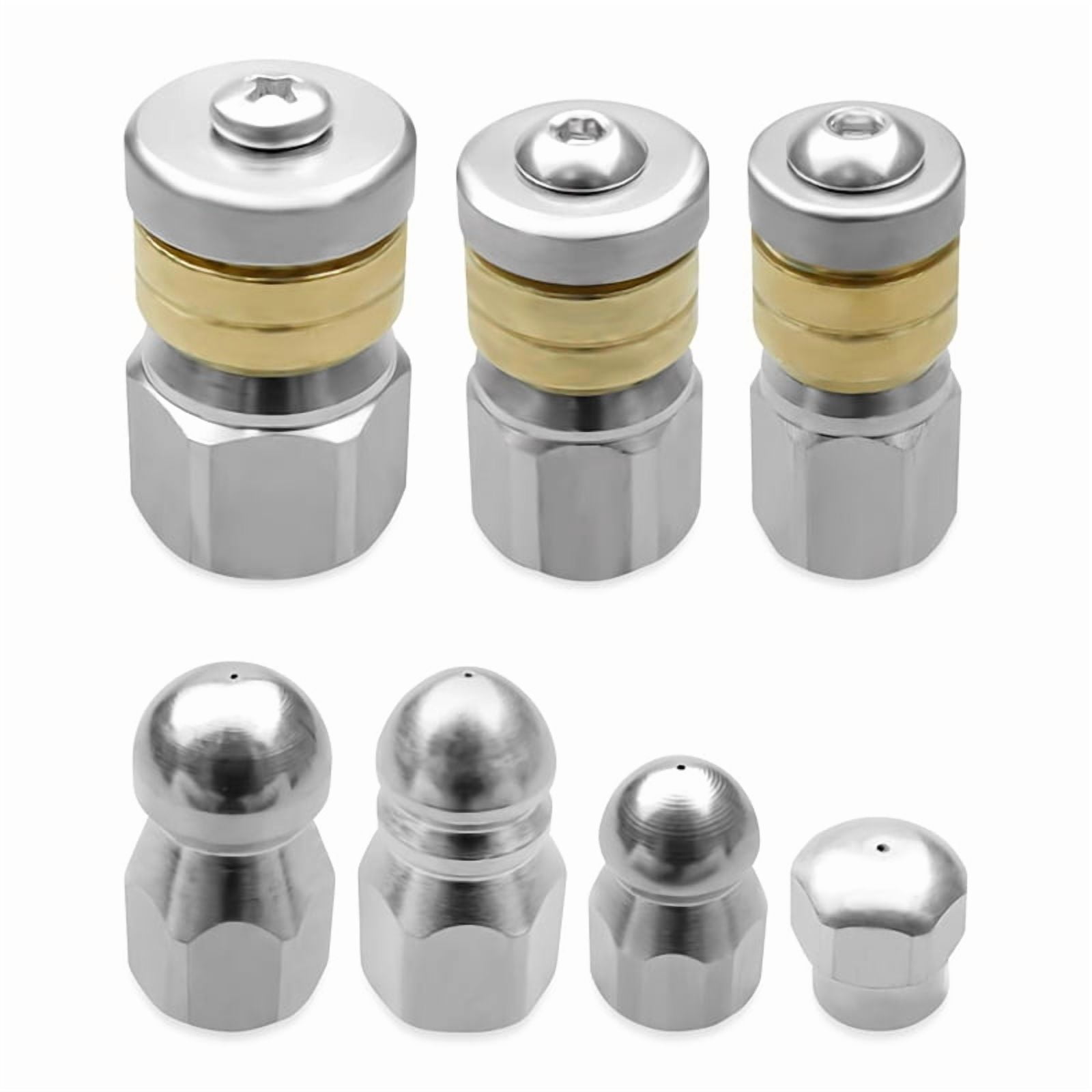Jetter Heads Kit, Sewer Jetter Kit for Pressure Washer, Rotating Button ...