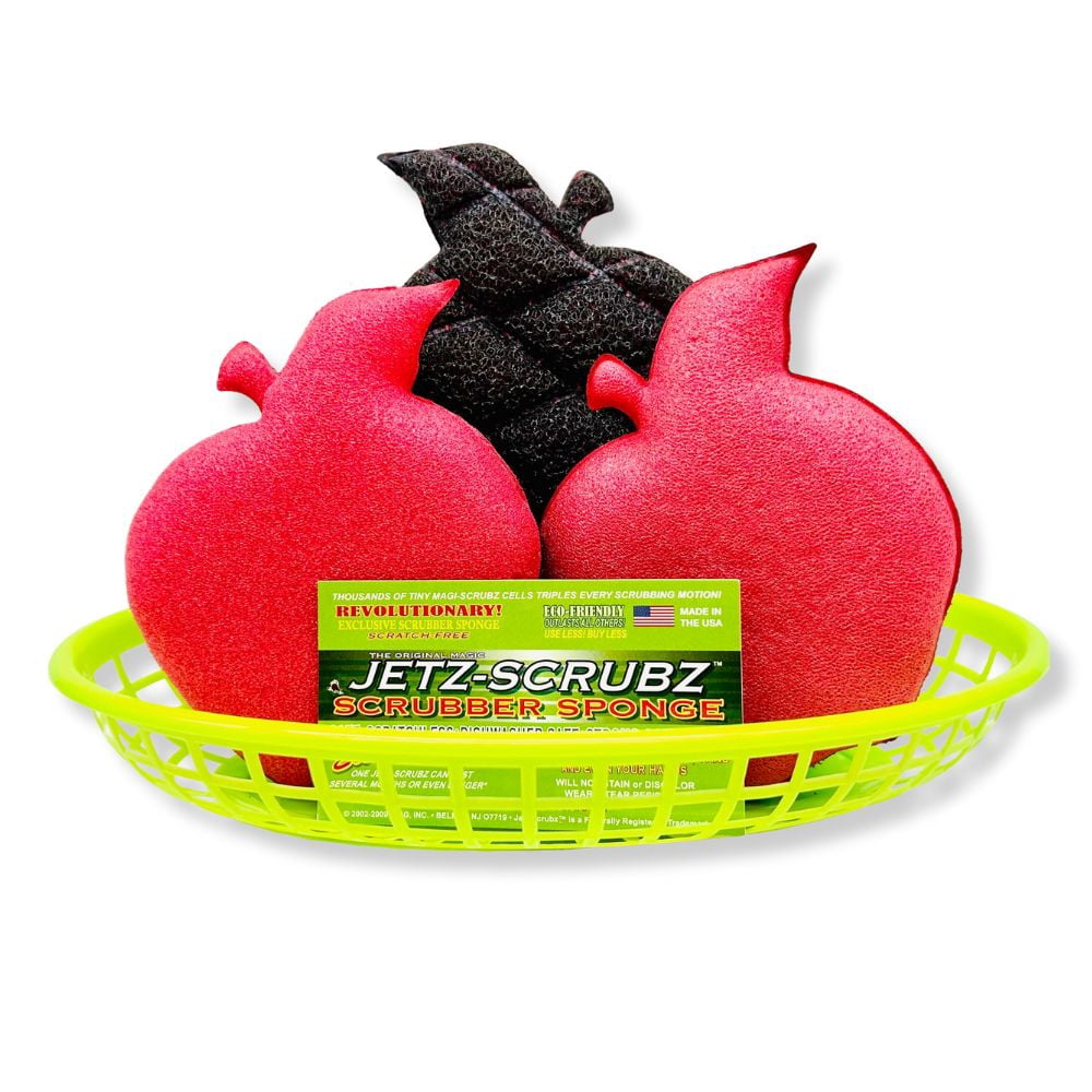 Jetz-Scrubz Apple Shaped Kitchen Scubber Sponge, Pack of 3 - Walmart.com