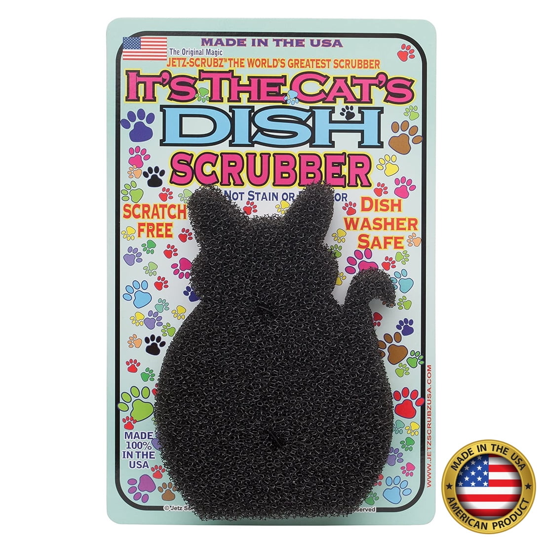 Jetz-Scrubz Pet Scrubz Cat Shape Dish Bowl Scrubber Pad - Walmart.com