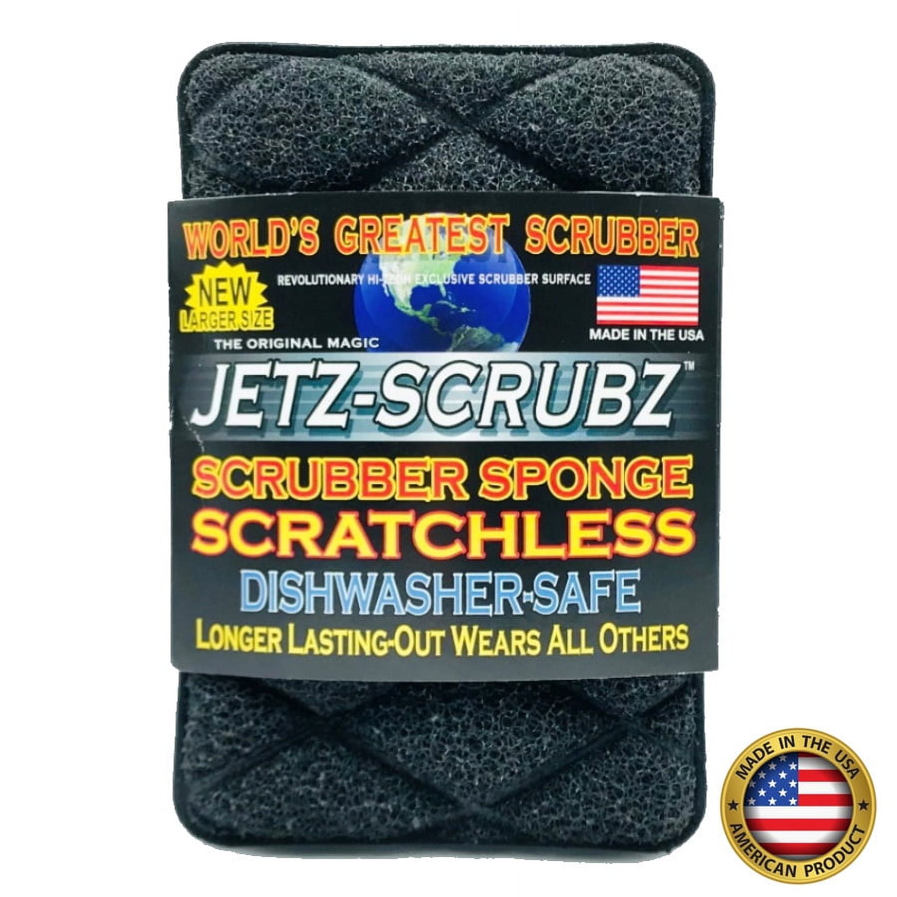 Jetz-Scrubz Super Size Non-Scratch Kitchen Scrubber Sponge 5.75” x 3.75 ...