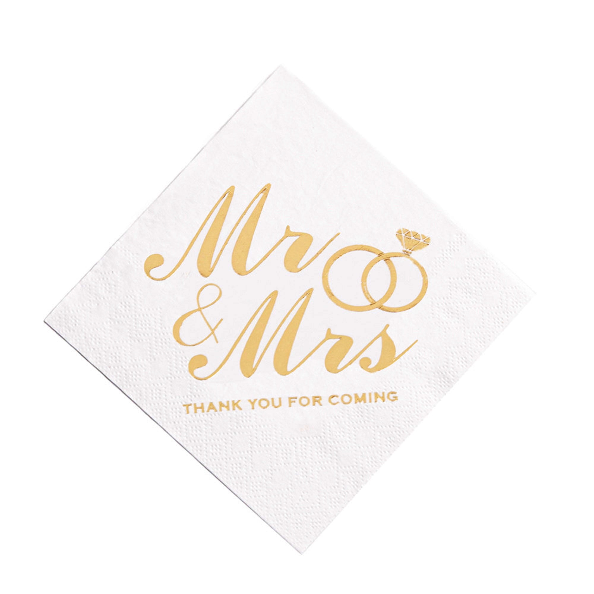 JeuaPho 100Pcs Mr and Mrs Wedding Napkins for Reception, Cocktail ...