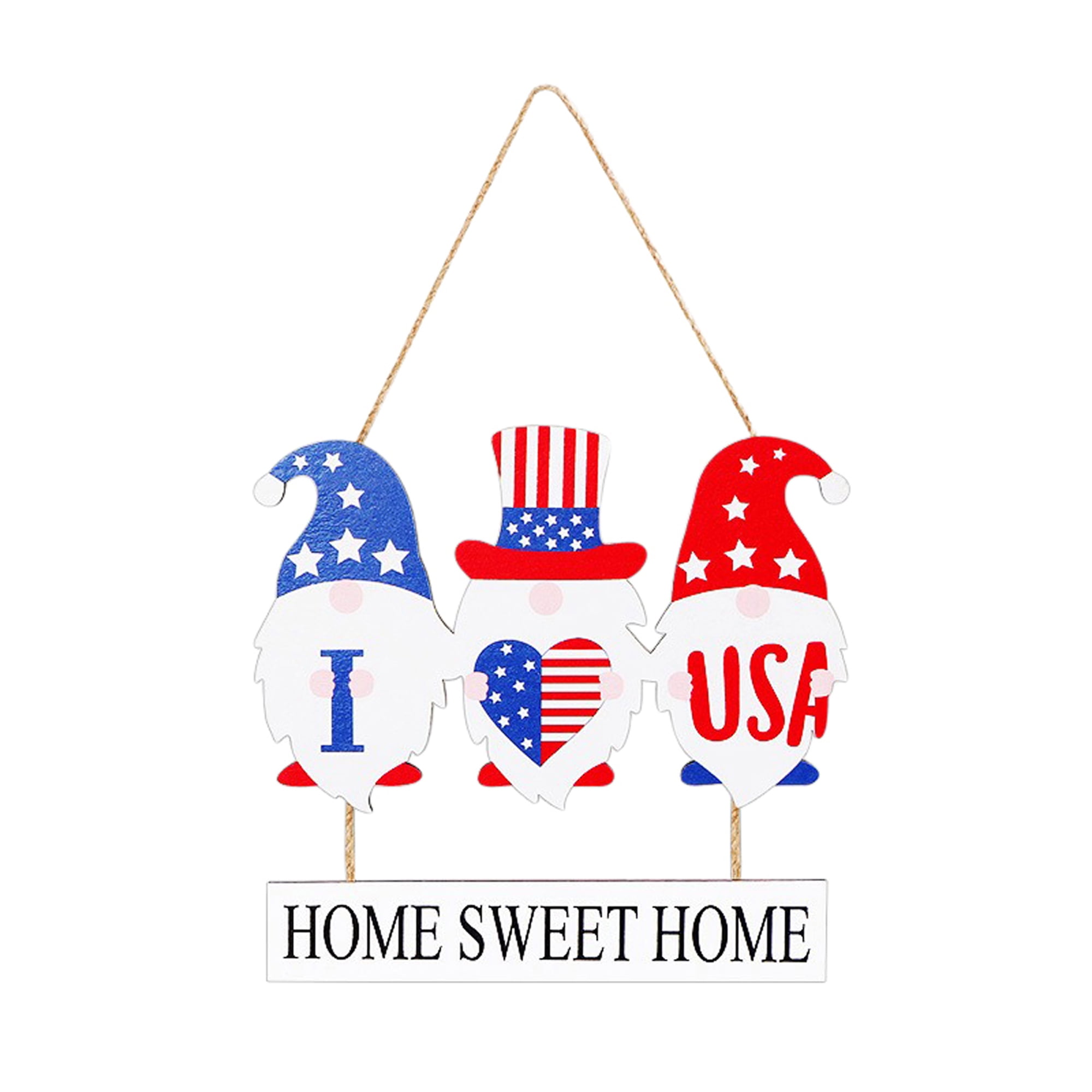 JeuaPho 4th of July Welcome Sign Independence Day Gnome Wooden Sign ...