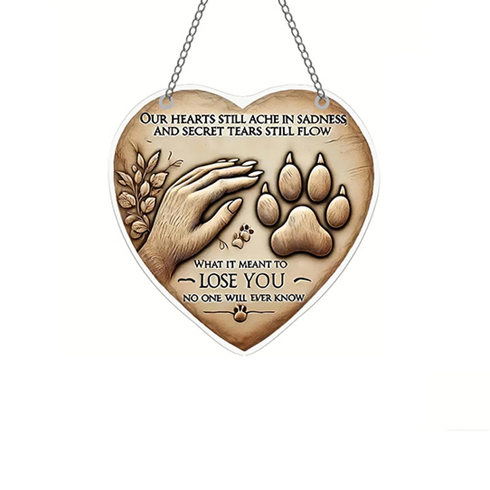 JeuaPho Acrylic Ornament, Letters Paw Print Pet Memorial Plaque Wall ...