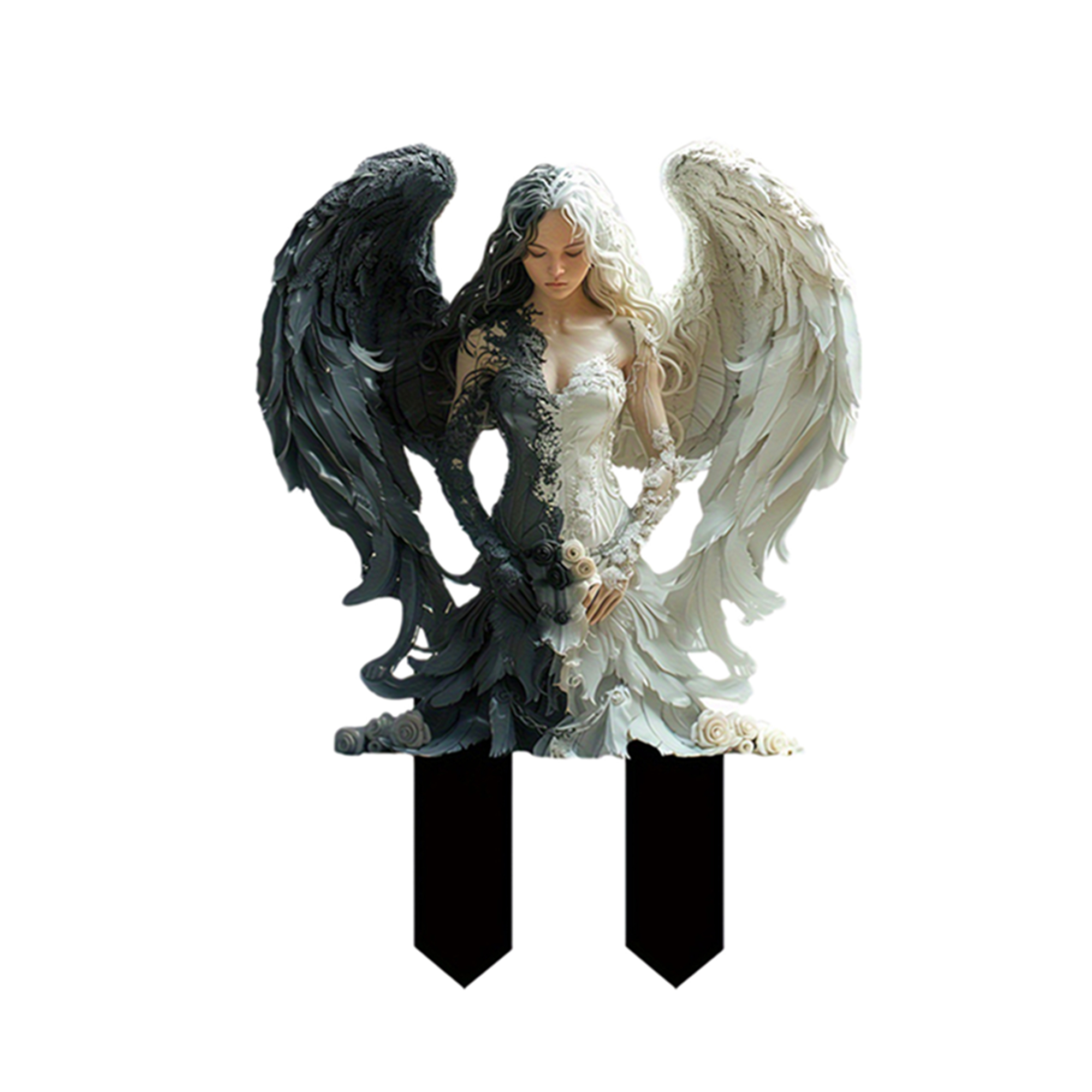 JeuaPho Acrylic Plant Pot Stakes, Angel Devil Garden Stakes, Outdoor ...