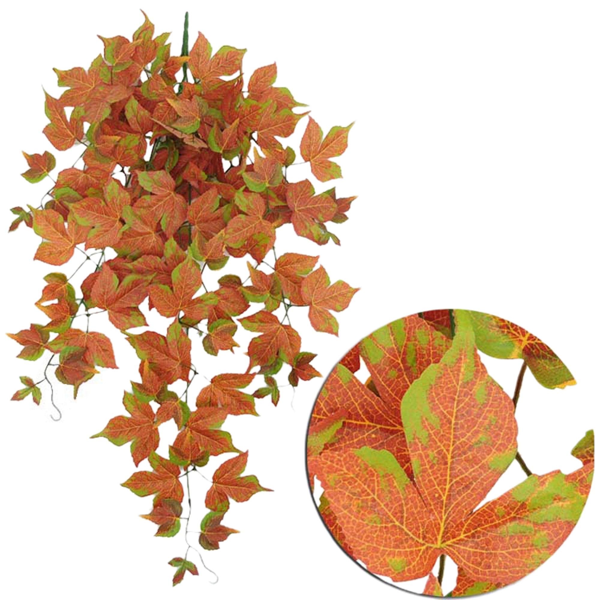 JeuaPho Artificial Hanging Plants Outdoor/Indoor Fake Maple Leaves ...