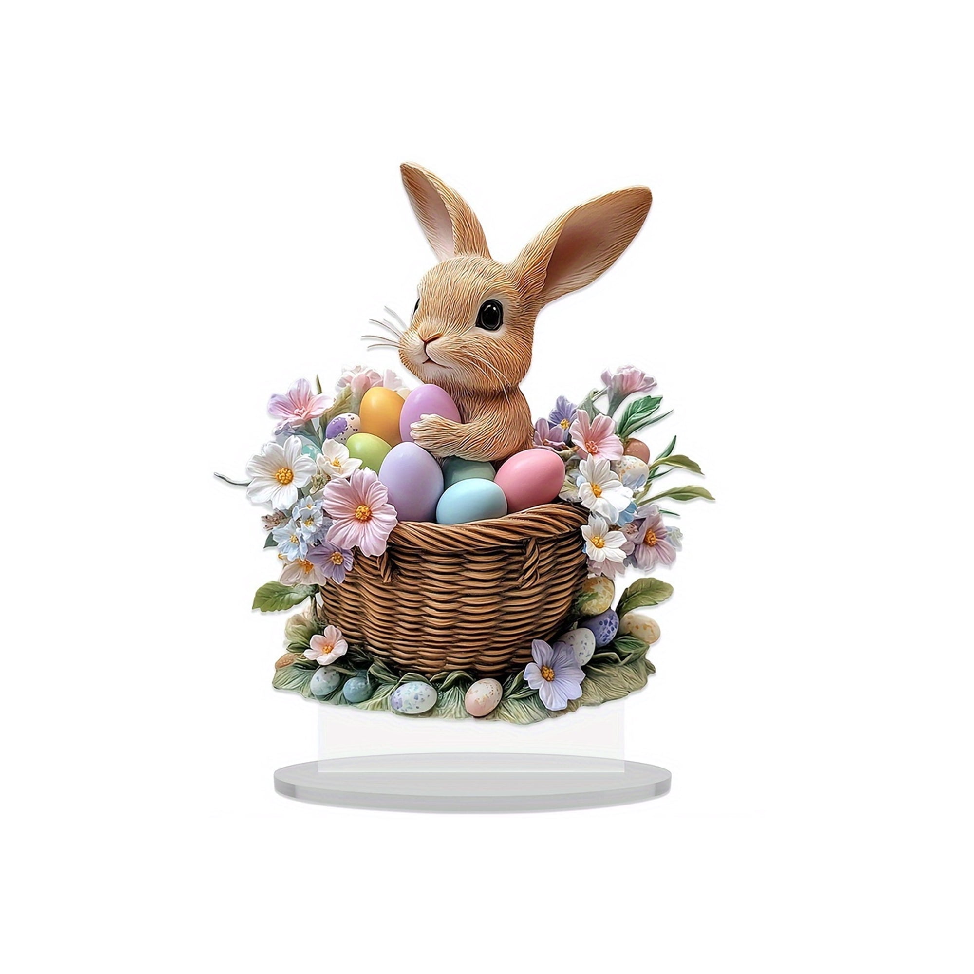 JeuaPho Easter Desk Decorations Cute Bunny Easter Egg Table Sign Flat ...