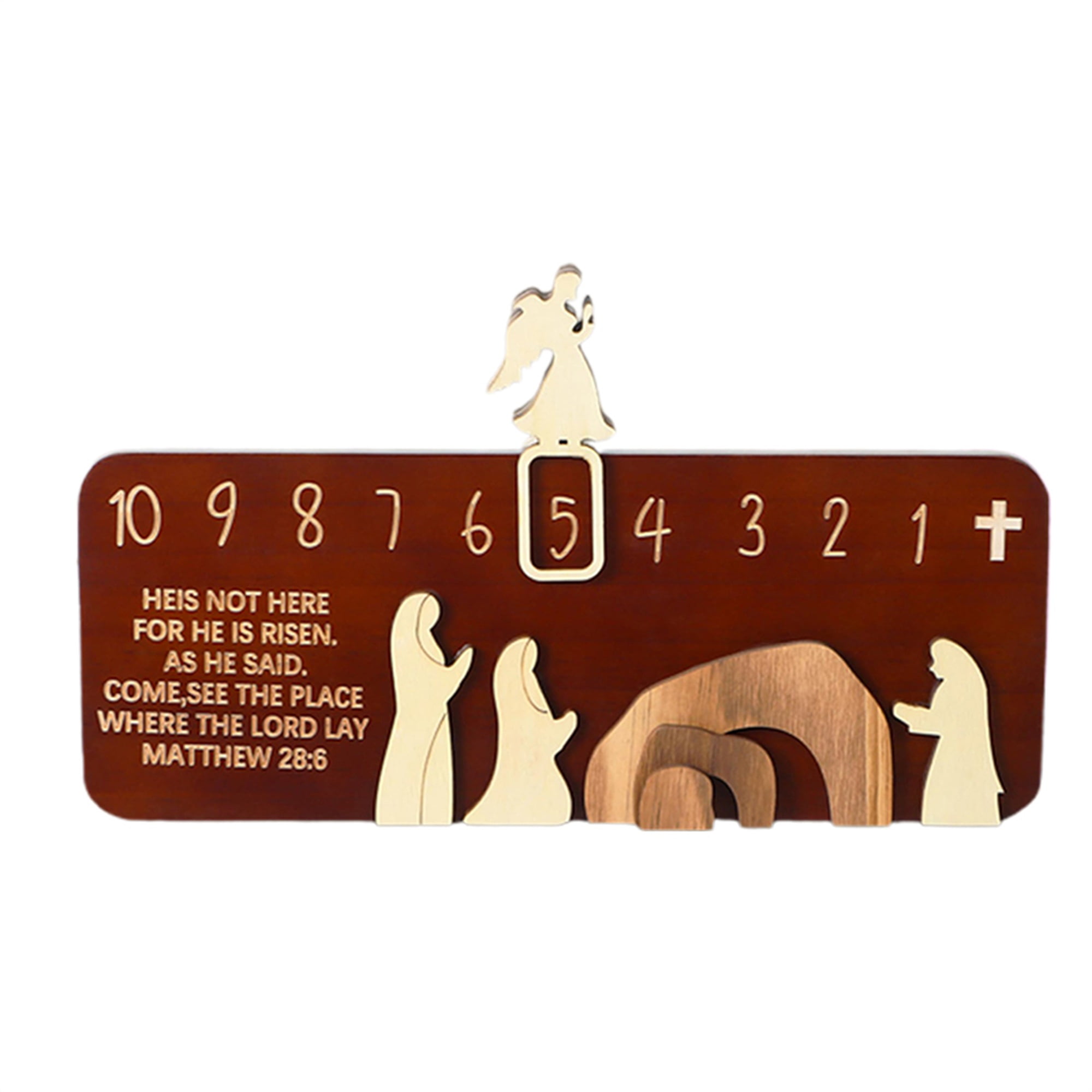 JeuaPho Empty Tomb Easter Resurrection Scene Wooden Easter Countdown ...