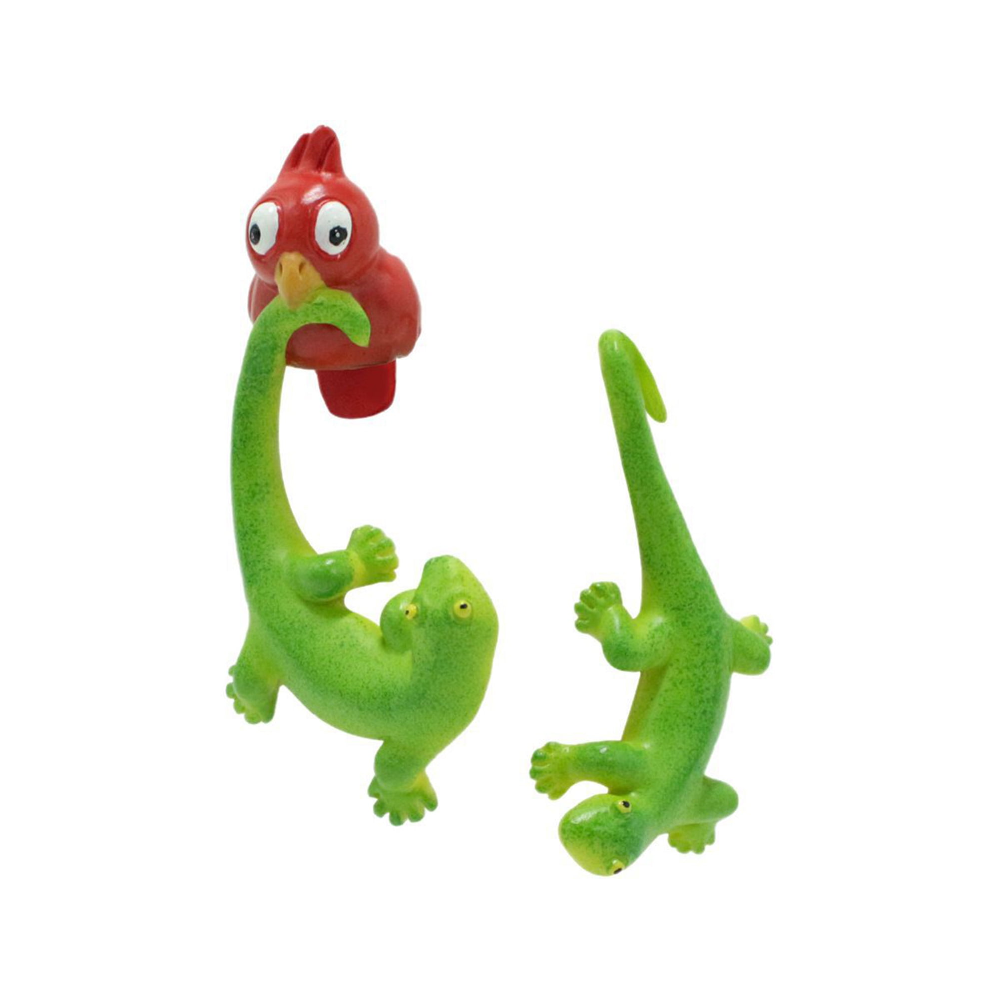 JeuaPho Flower Pot Hugger, Cute Lizard Bird Garden Statue Miniature ...