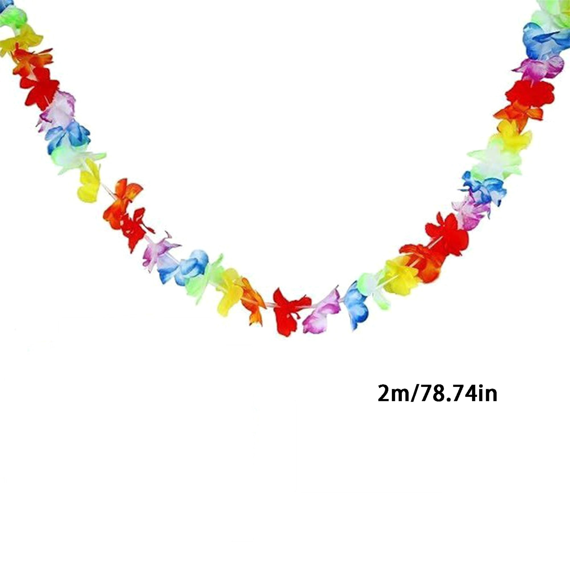 JeuaPho Hawaiian Flowers Garland 9.8FT Multicolor Tropical Floral Lei ...