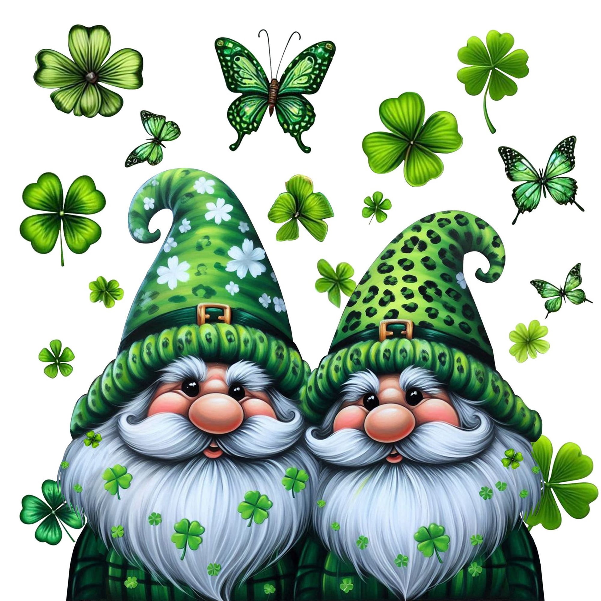 JeuaPho Spring Irish Window Clings Cute Gnome Four Leaf Clover Window ...