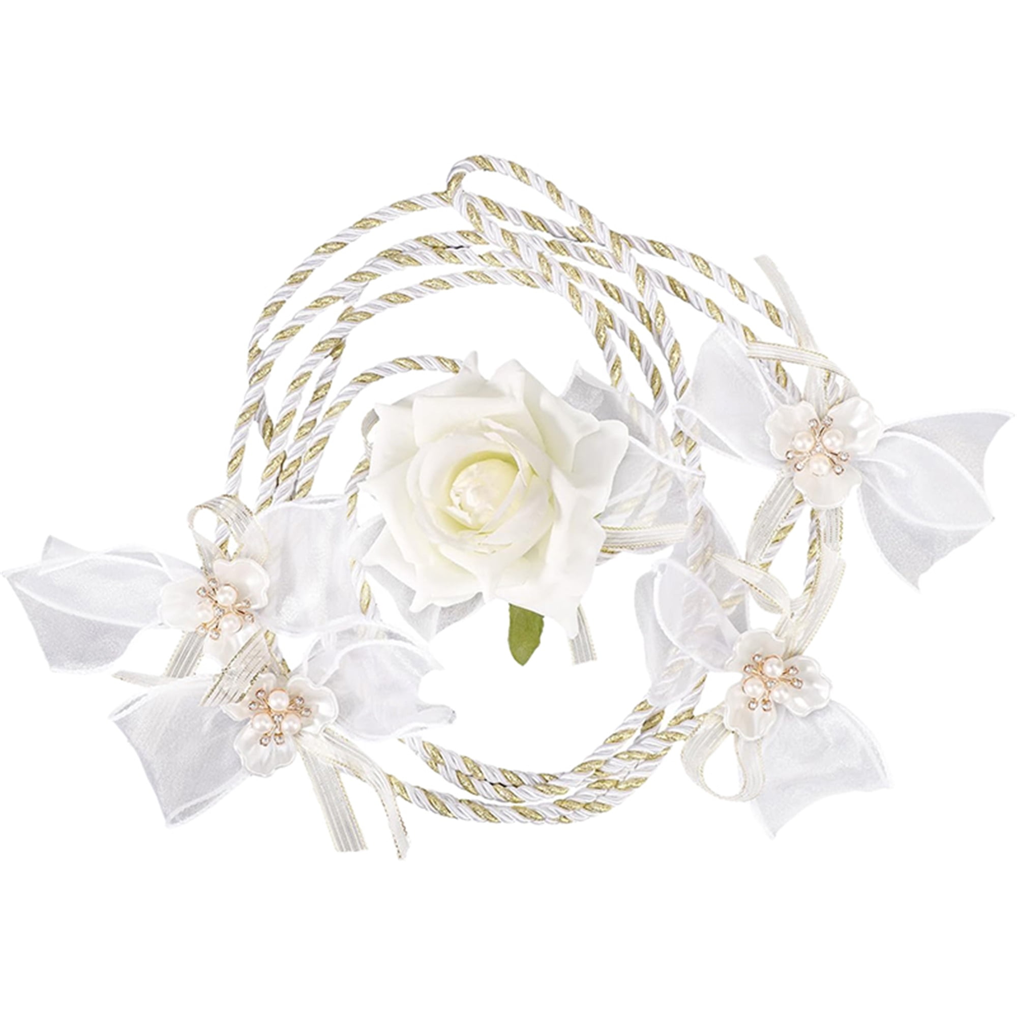 JeuaPho Wedding Lasso Rope White Rose Flower Traditional Lazo Cord ...