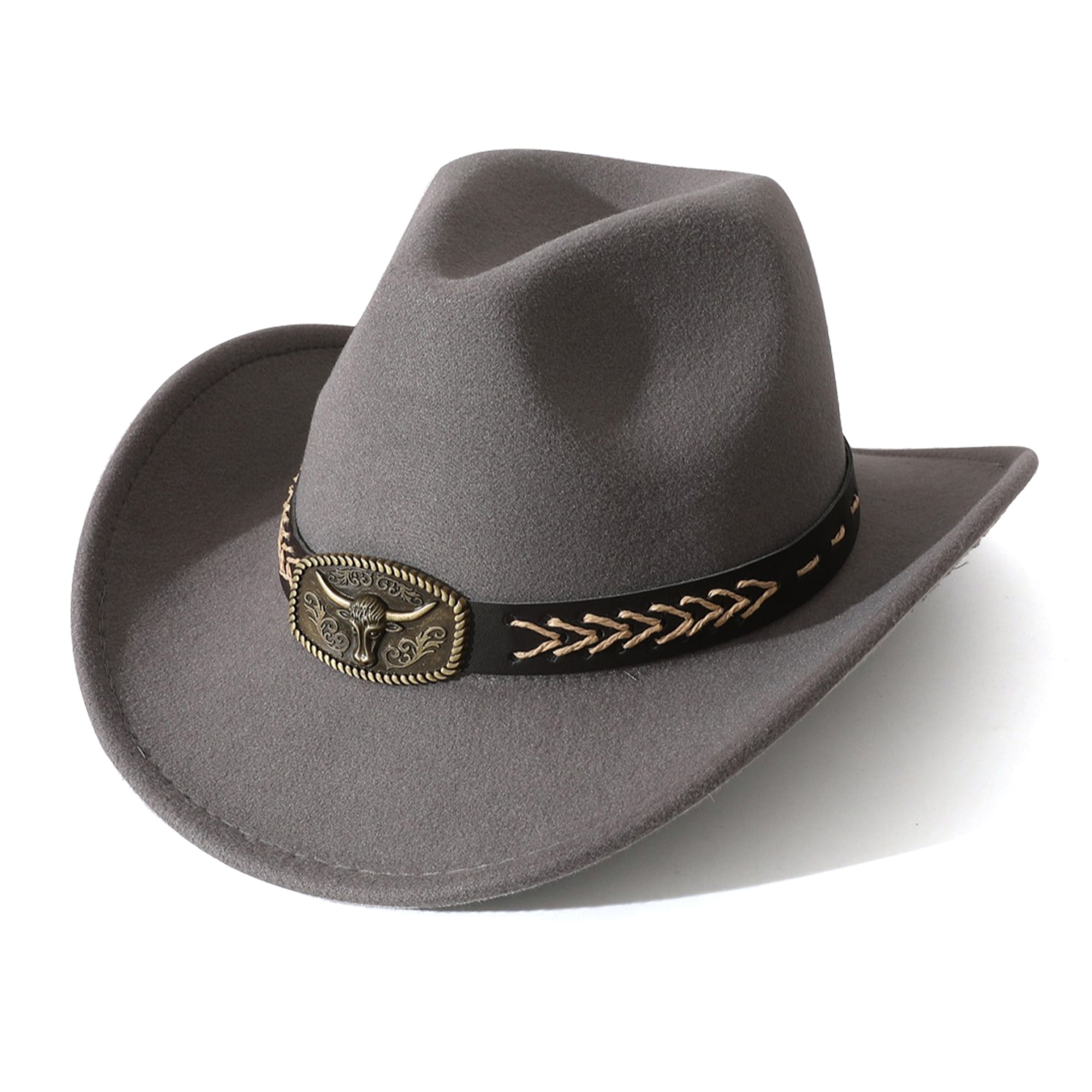 JeuaPho Women Men Wide Brim Fedora Hat Fashion Bull Head Wool Hat Autumn Winter Felt Jazz Cap ...