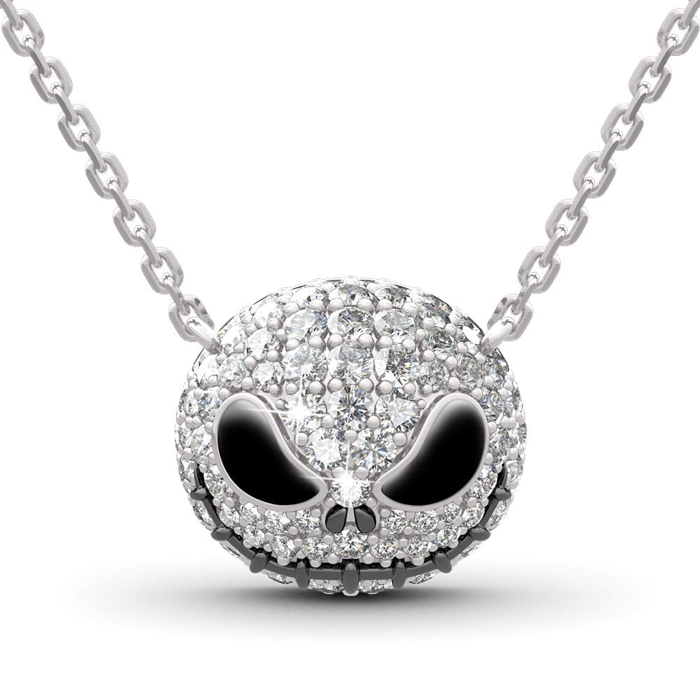 Jeulia Jack Skellington and Sally Necklace 925 Sterling Silver The ...
