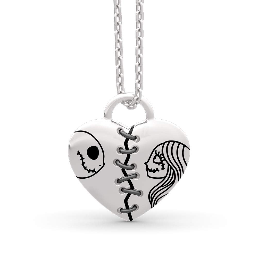 Jeulia Jack Skellington and Sally Necklace 925 Sterling Silver The ...