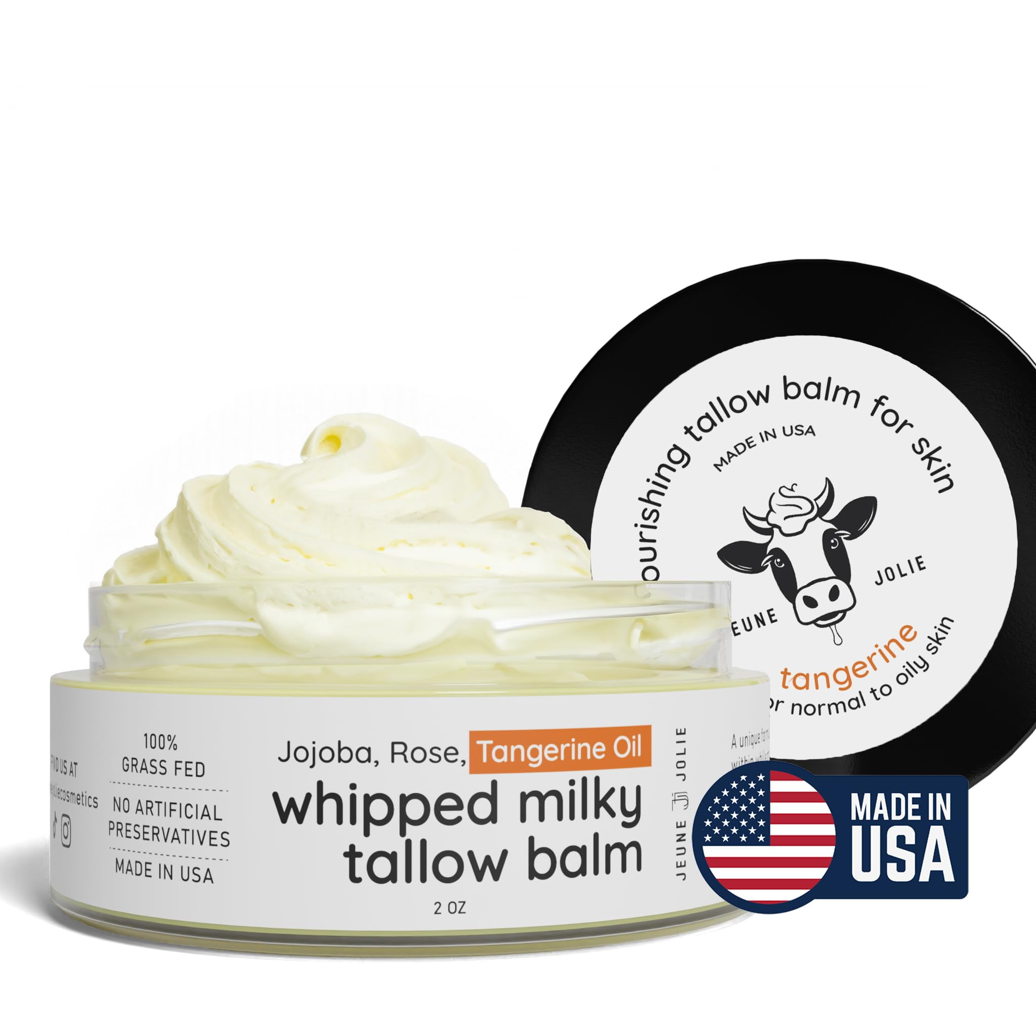 Jeune Jolie Whipped Milky TMA2 Beef Tallow For Skin & Made in USA | 100% Grass-Fed with All ...