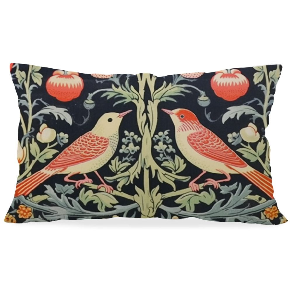 Jeuxus Birds Flowers Red Berries Decorative Throw Pillows Short Plush ...