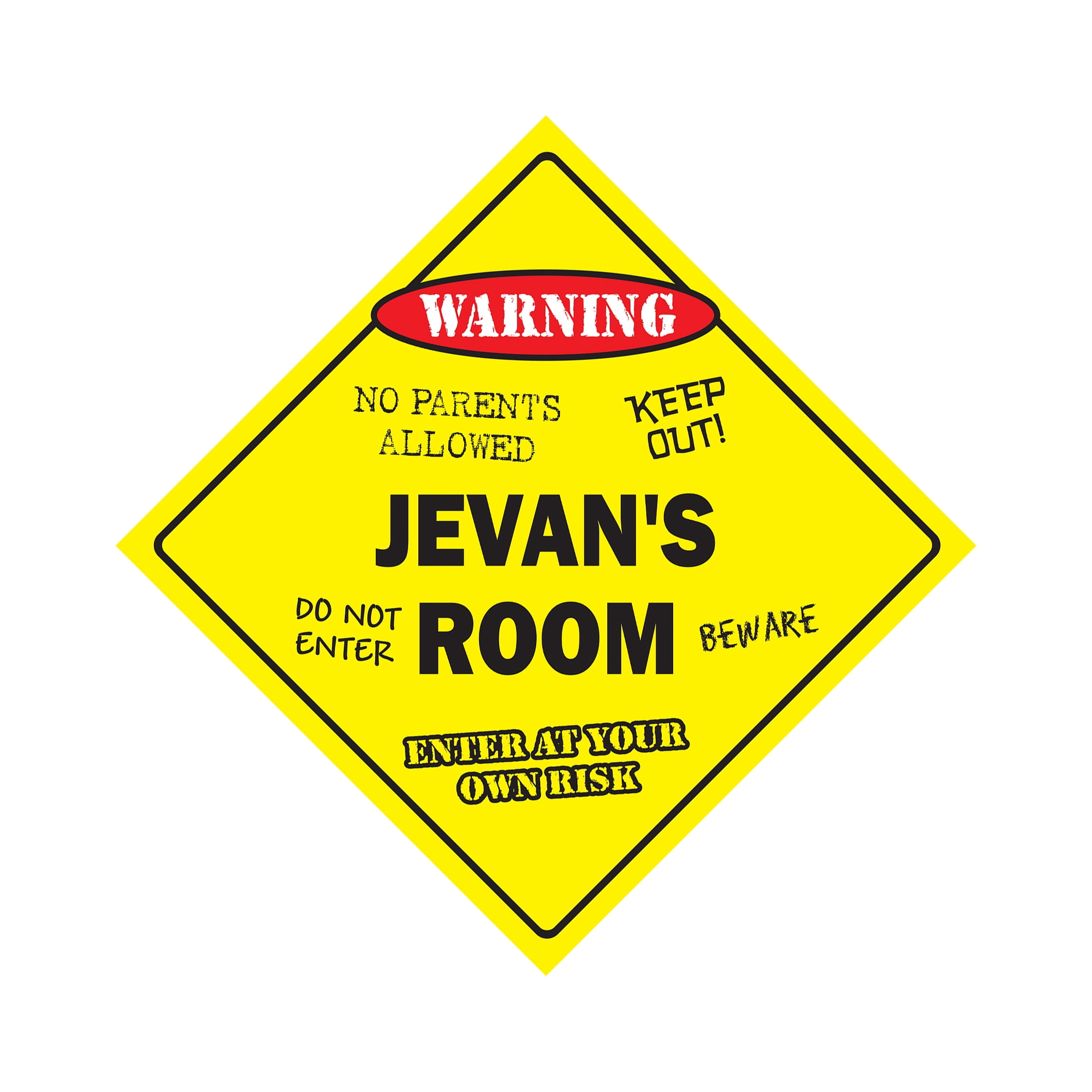 Jevan's Room Sign Crossing Zone Xing | Indoor/Outdoor | 20" Tall kids ...