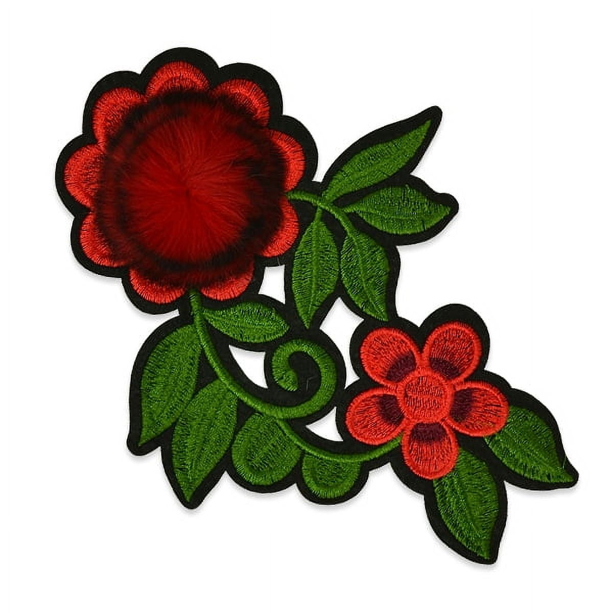 Jevaun Furry Rose Iron On Embroidered Applique/Patch Patch - Walmart.com