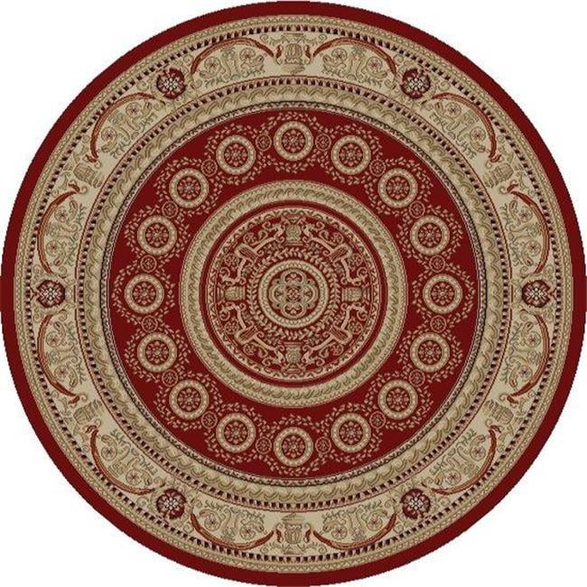 Jewel Aubusson - Red - 5 ft. 3 in. Round - Walmart.com