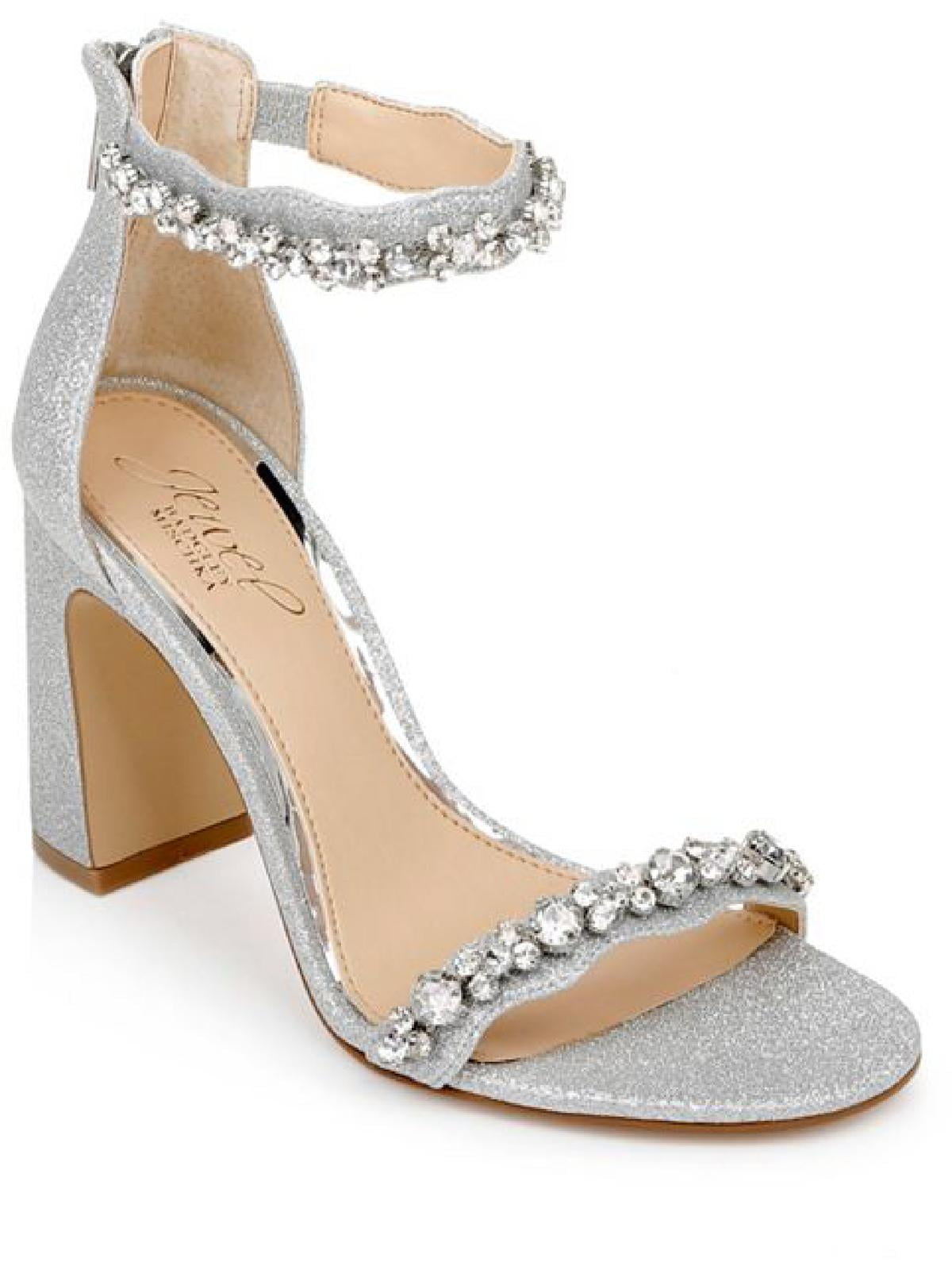 Jewel Badgley Mischka Womens Odessa Satin Rhinestone Heels - Walmart.com