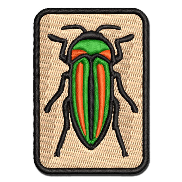 Jewel Beetle Insect Bug Applique Multi-Color Embroidered Iron-On Patch ...