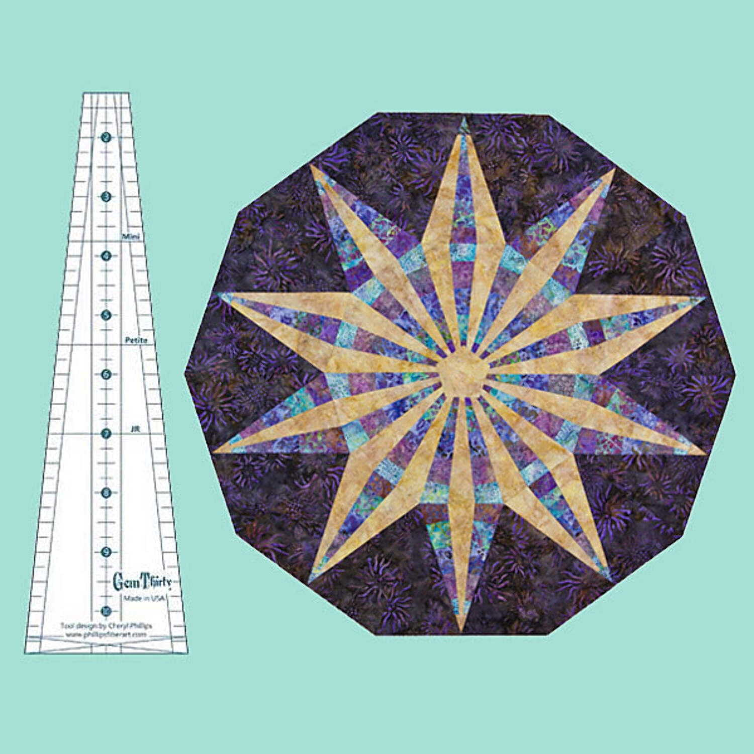 Jewel Box Gems 30 Quilt Ruler by Cheryl Phillips of Phillips Fiber Art ...