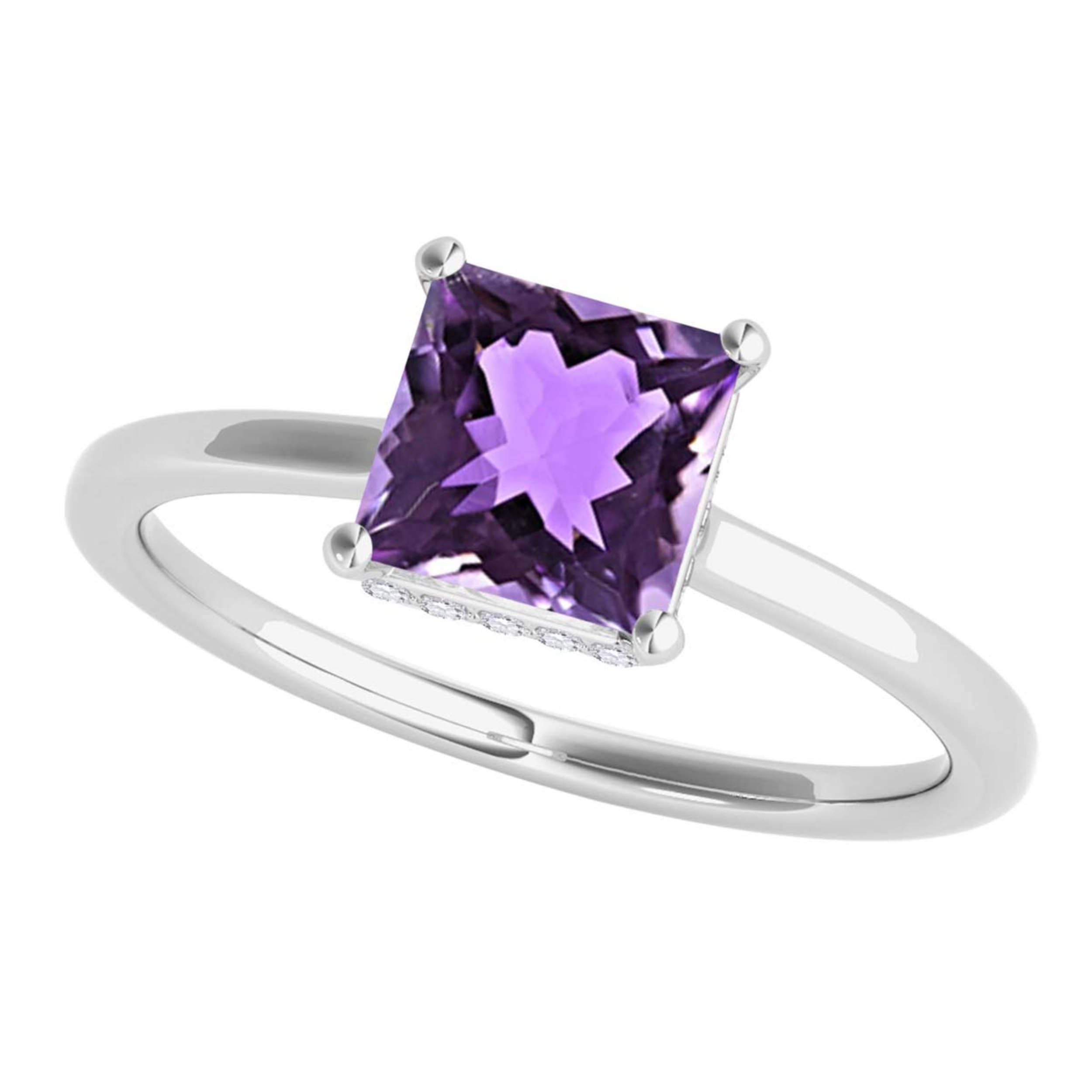 XZNGL Ladies Fashion Diamond Fashion Creative Square Diamond Ring ...