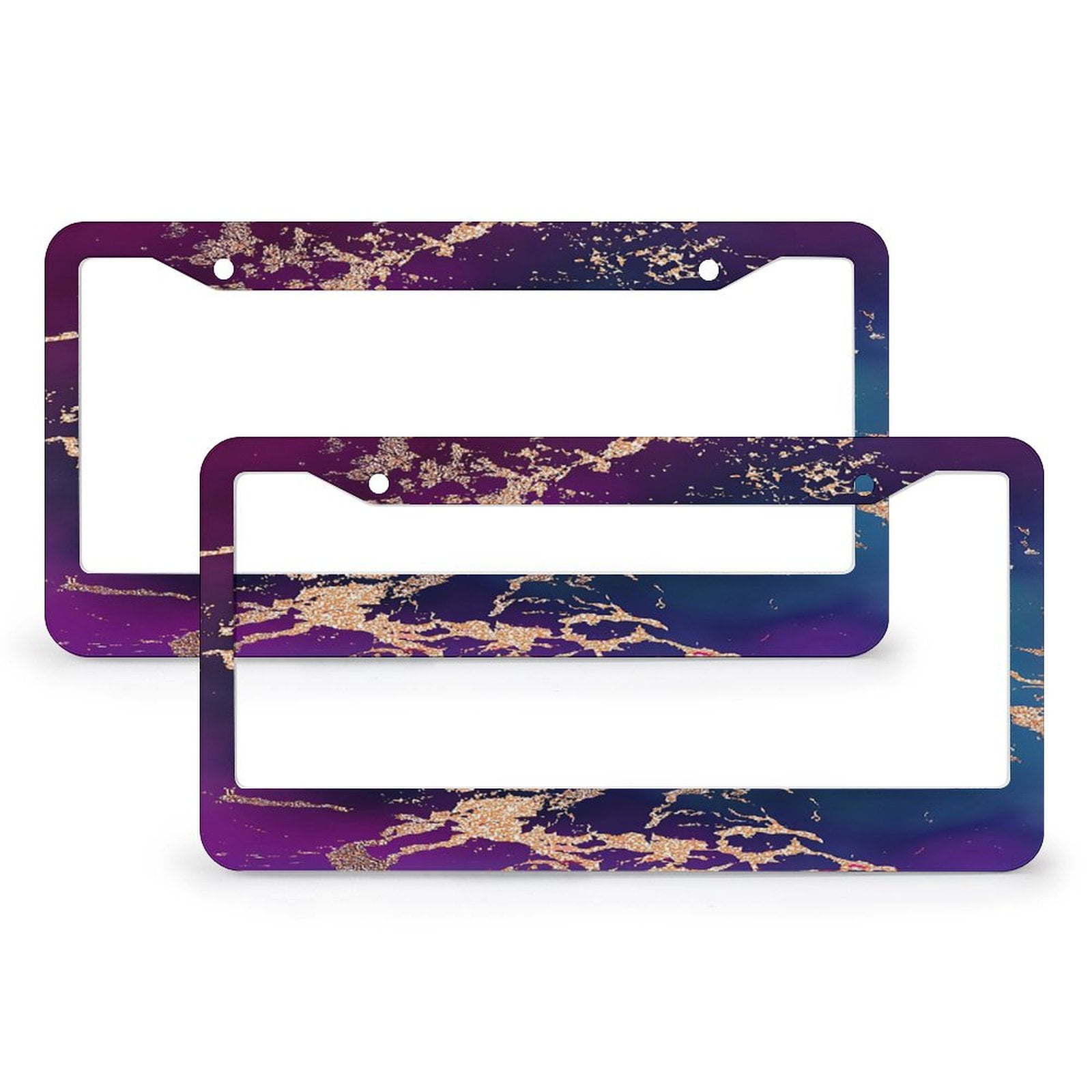 Jewel Tone Rose Gold Marble Turquoise Blue And Purple License Plate ...
